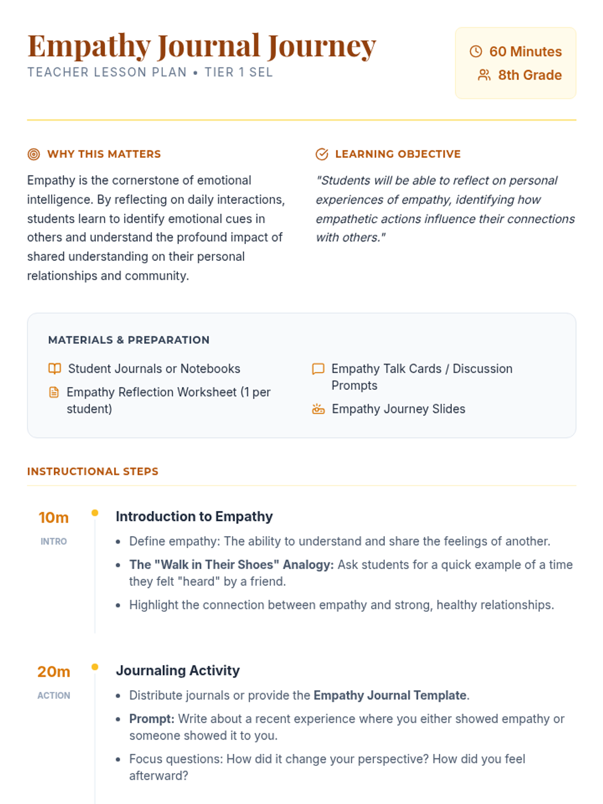 Empathy Journal Journey • Lesson • Lenny Learning