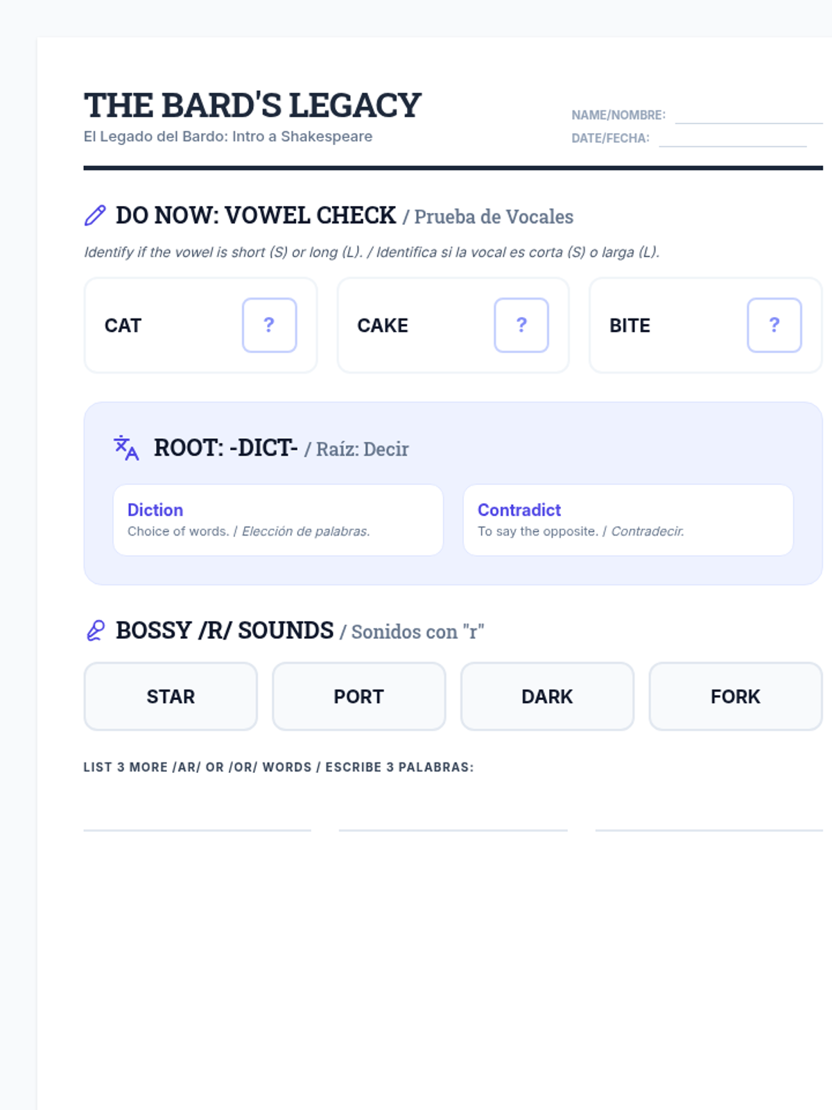 Bards Legacy Student Handout v3 Final Fixed • Material • Lenny Learning