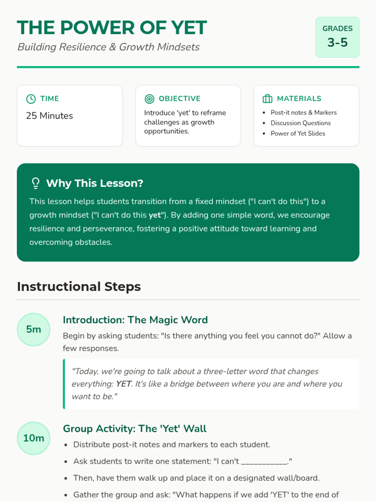 Power of Yet • Lesson • Lenny Learning