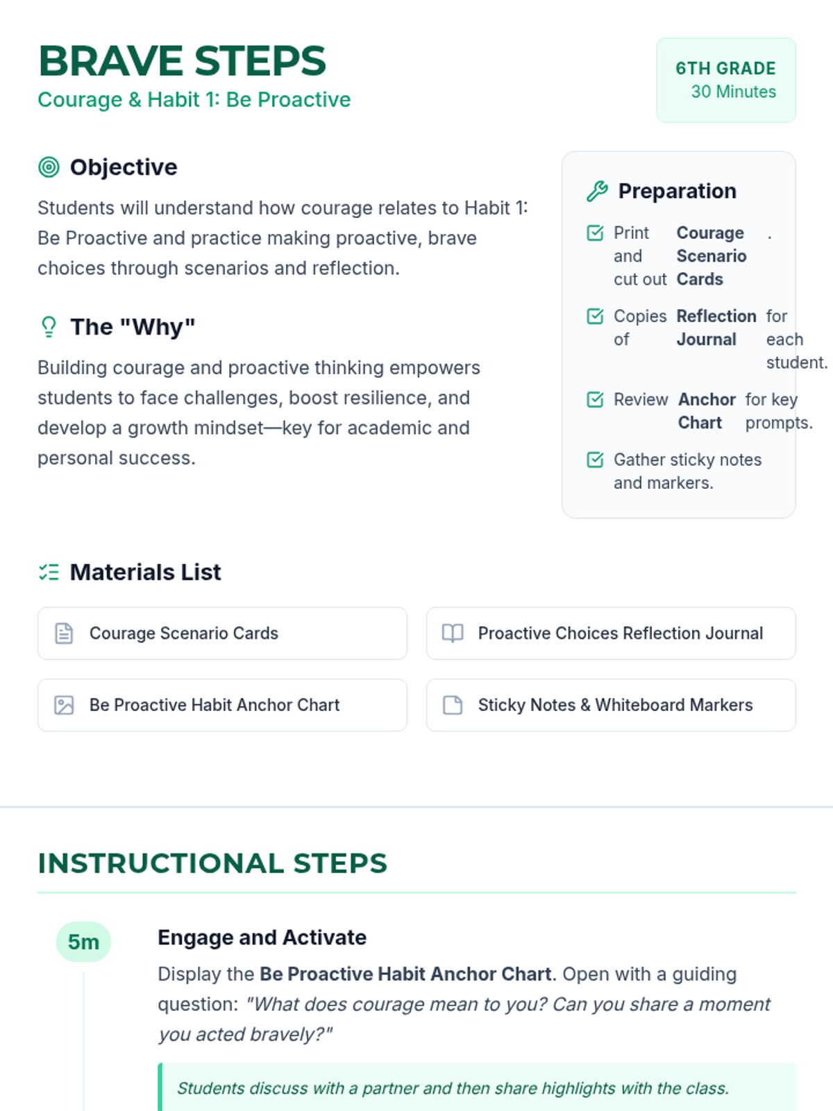 Brave Steps • Lesson • Lenny Learning