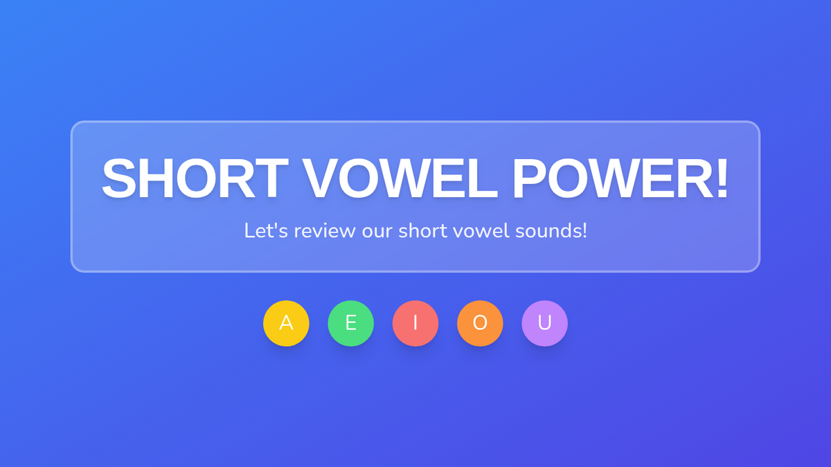 Short Vowel Check-up • Lesson • Lenny Learning
