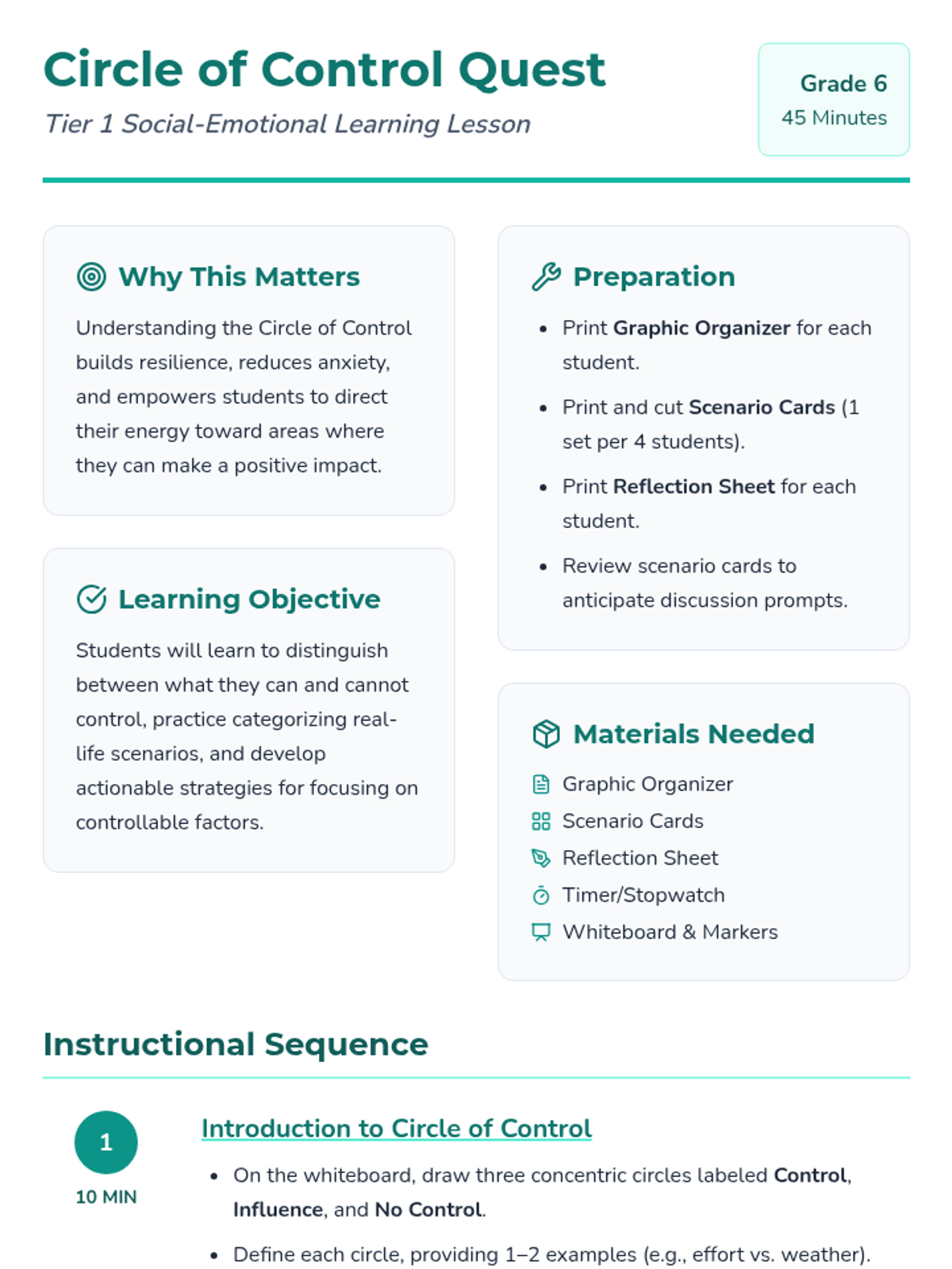 Circle of Control Quest • Lesson • Lenny Learning