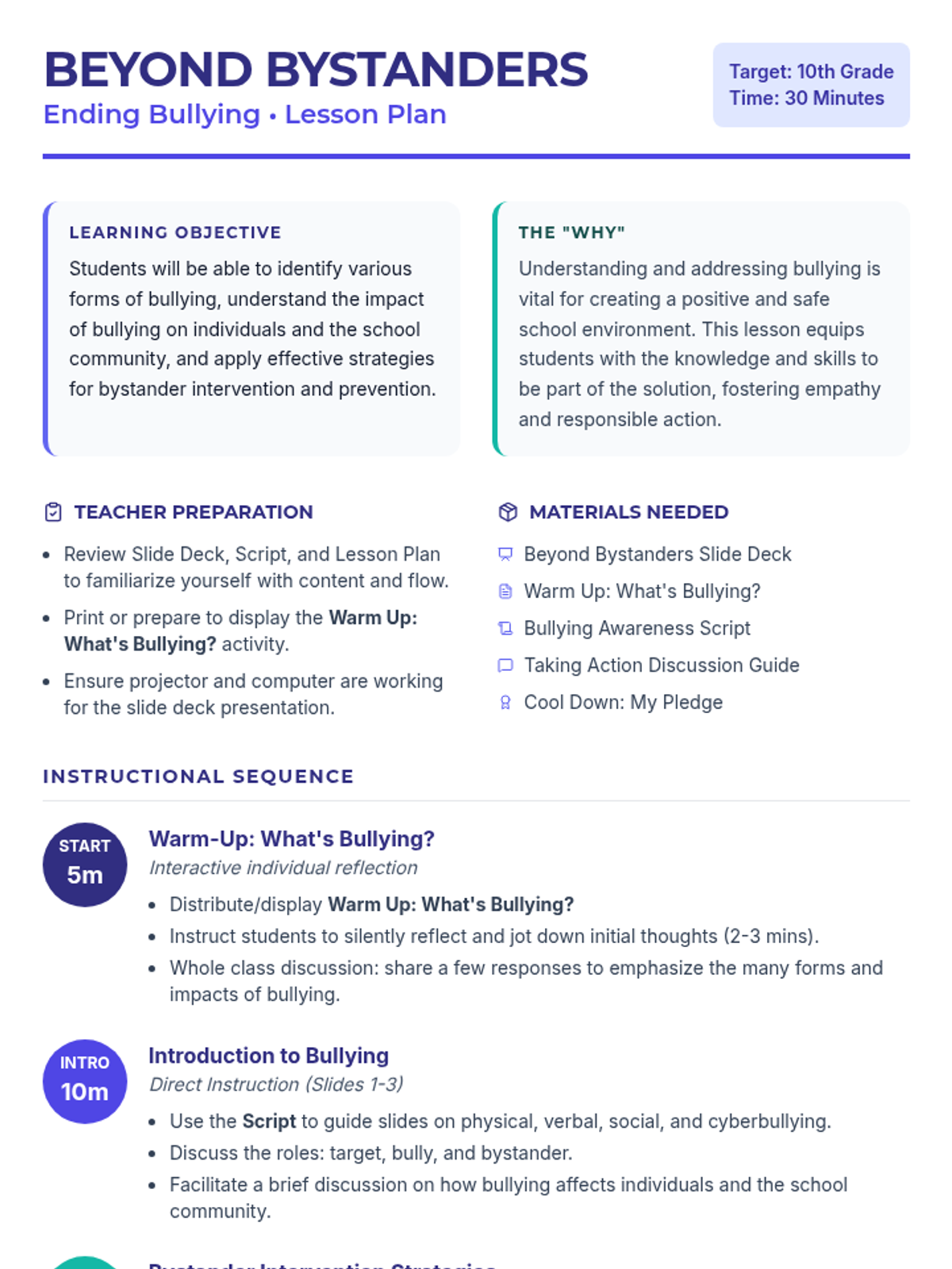 Beyond Bystanders Ending Bullying • Lesson • Lenny Learning