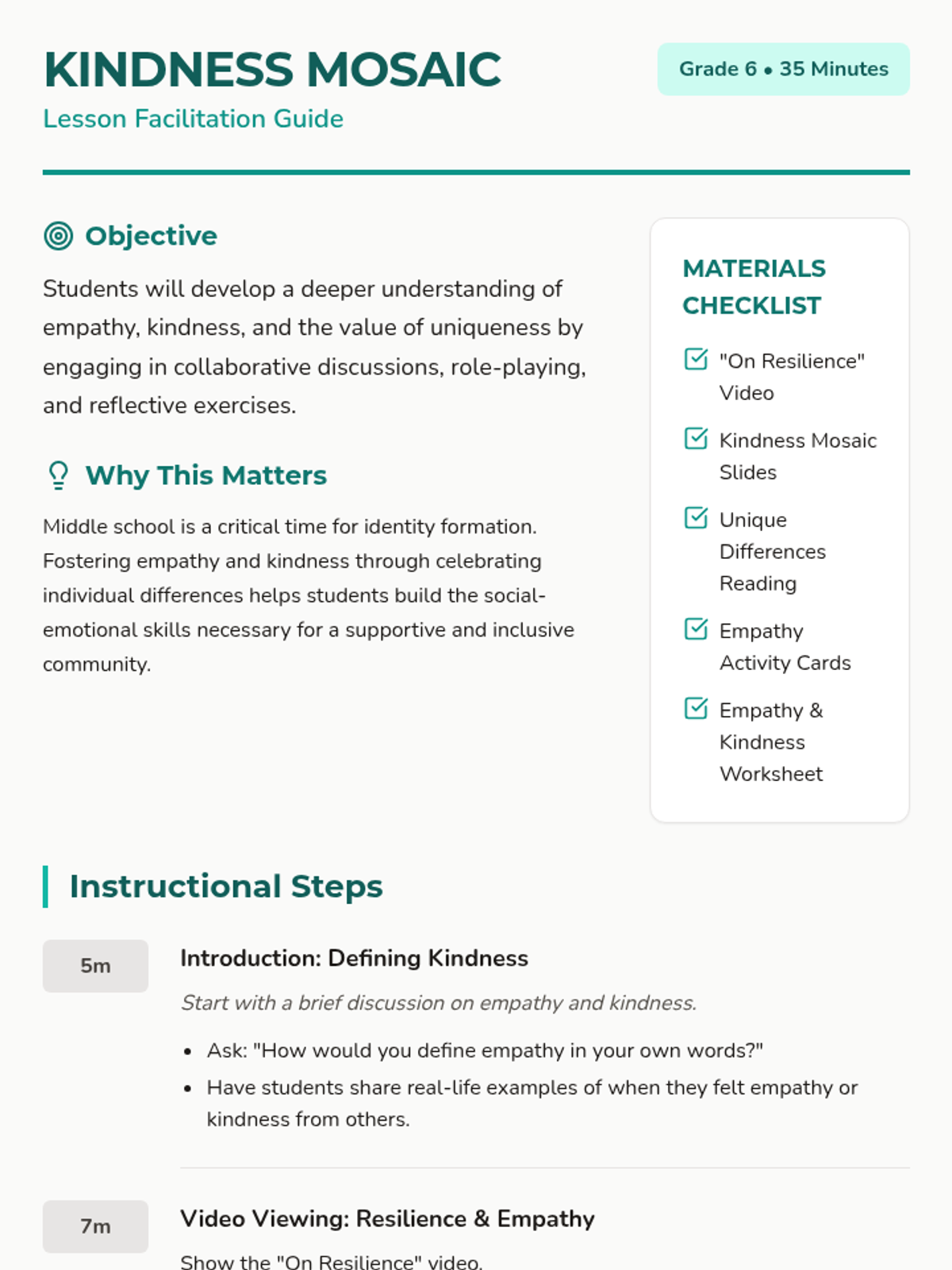 Empathy and Kindness Celebrating Differences • Lesson • Lenny.com