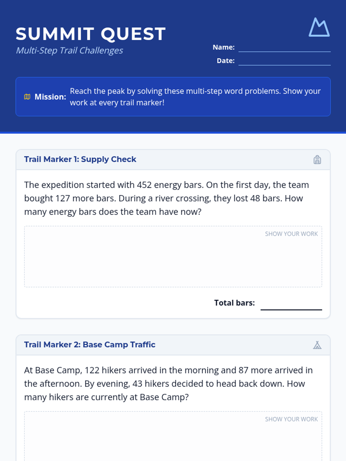 Summit Quest Challenges • Lesson • Lenny Learning