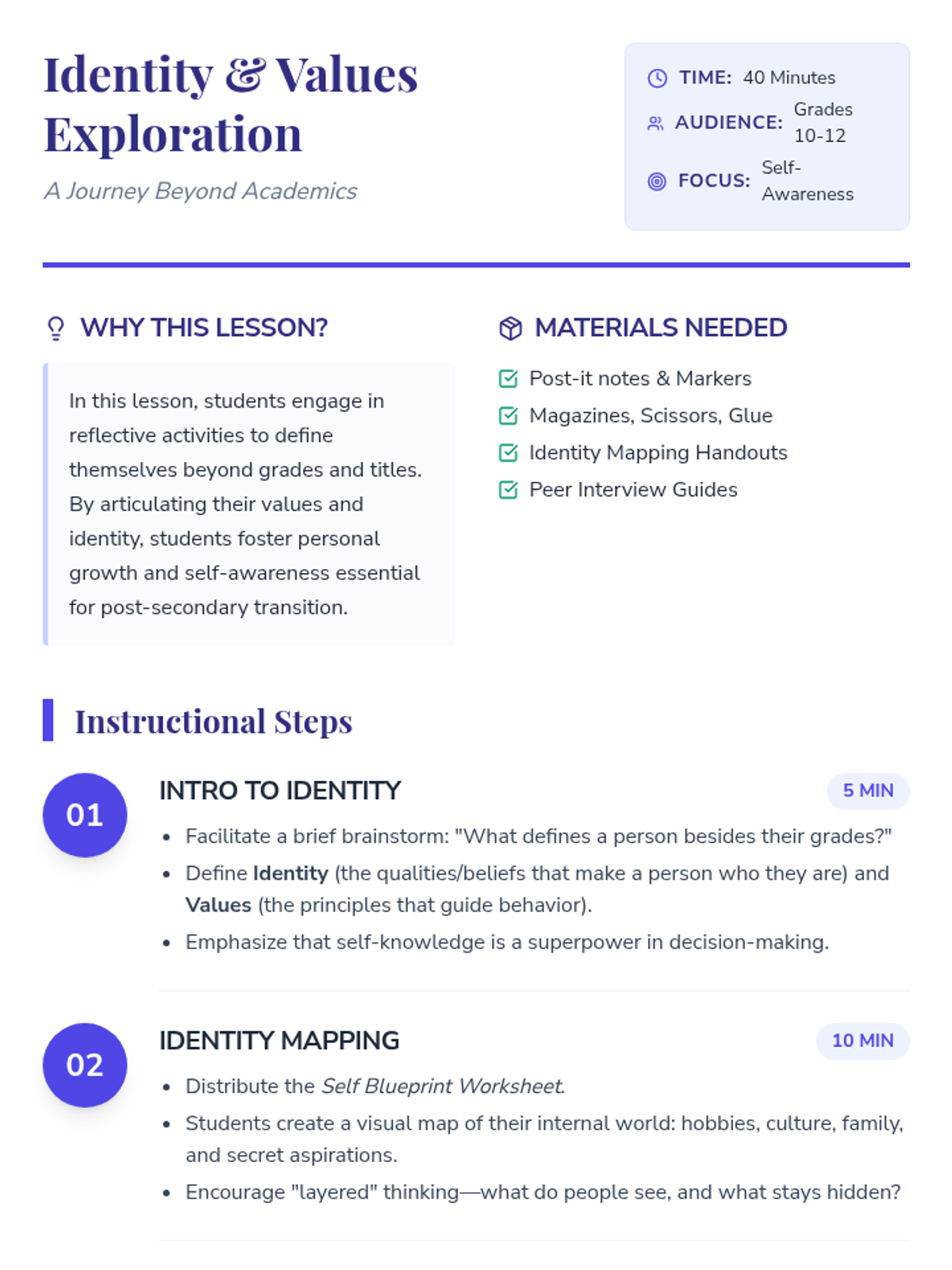 Identity and Values Exploration • Lesson • Lenny Learning