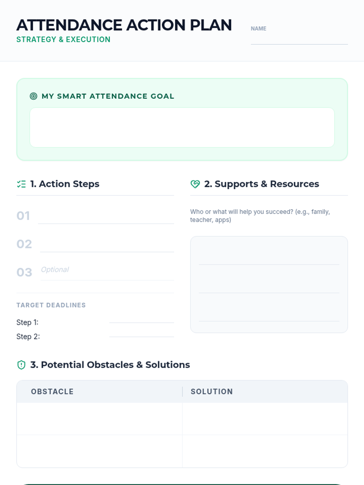 Attendance Action Plan Template • Material • Lenny Learning