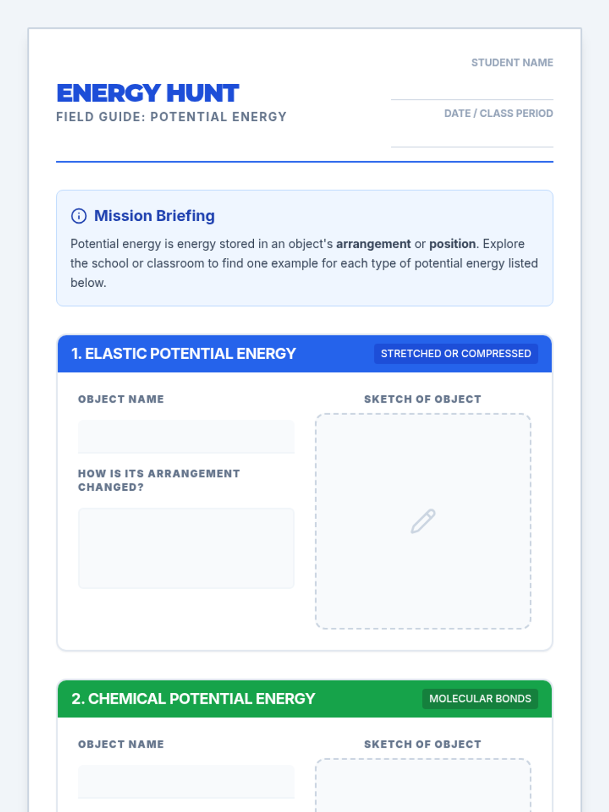 Energy Hunt Field Guide • Material • Lenny Learning
