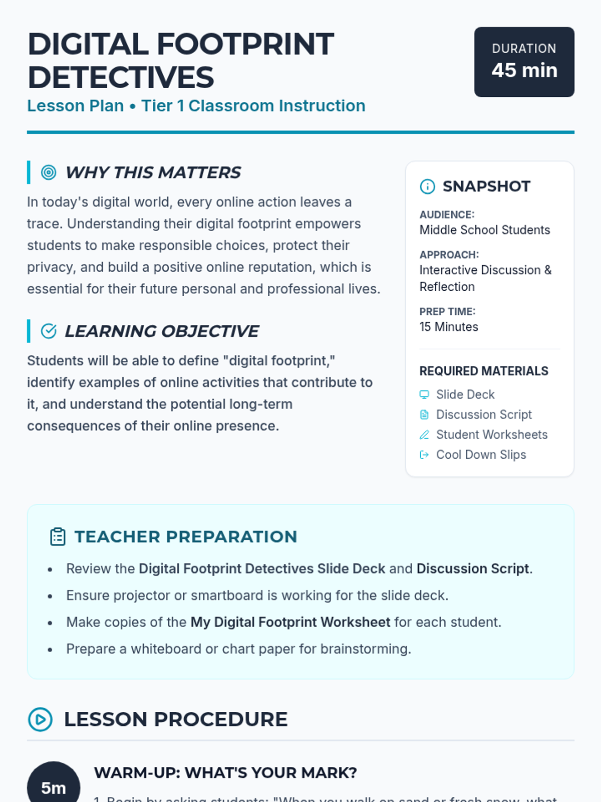 Digital Footprint Detectives • Lesson • Lenny Learning