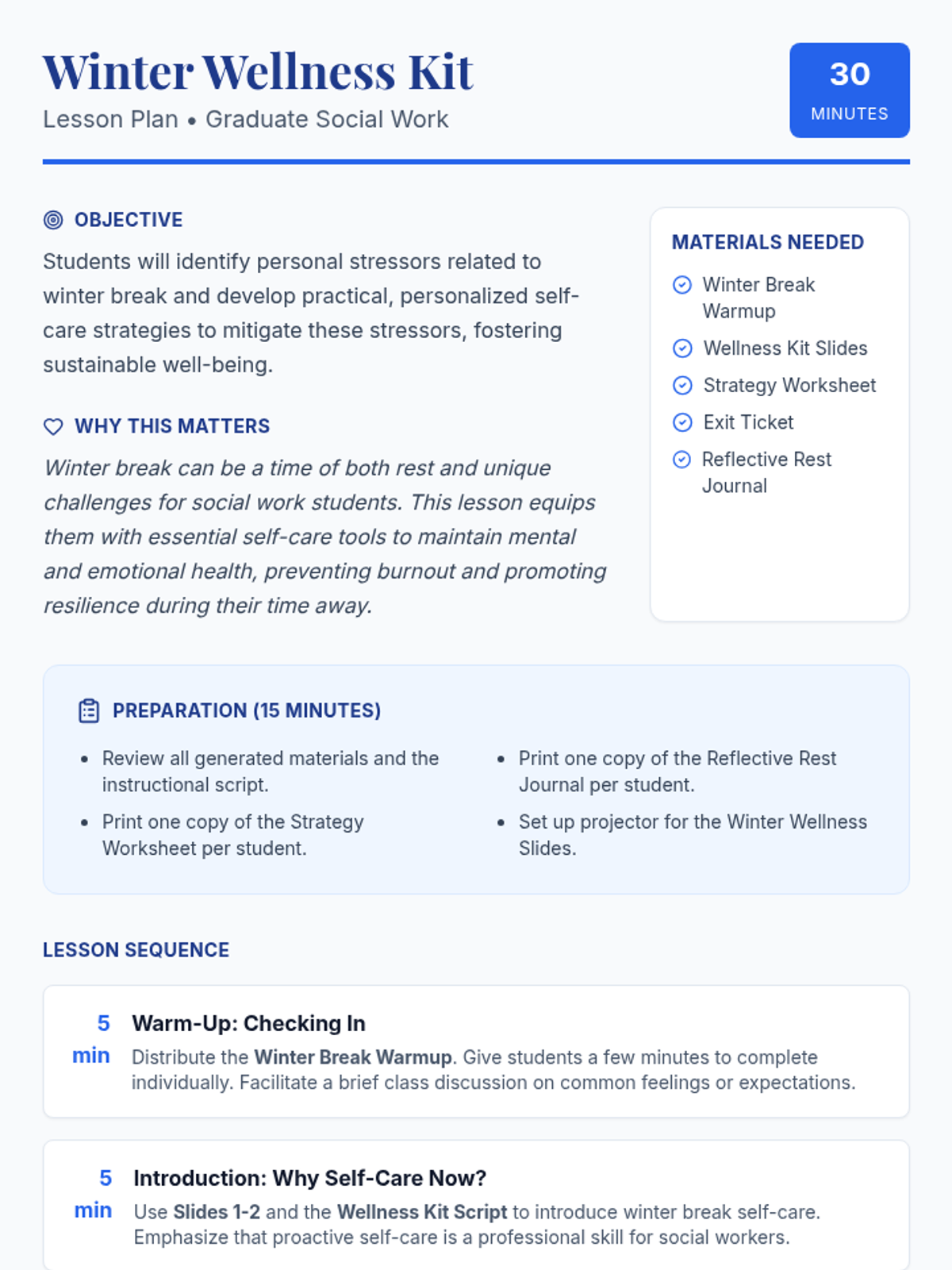 Winter Wellness Kit • Lesson • Lenny Learning