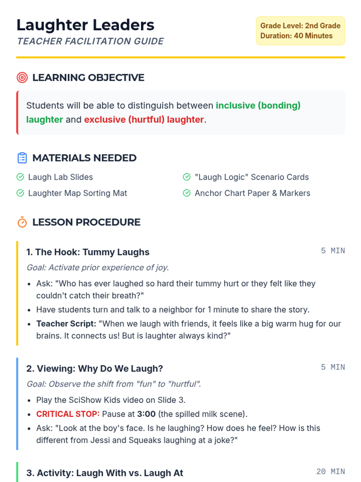 Laughter Leaders • Lesson • Lenny Learning