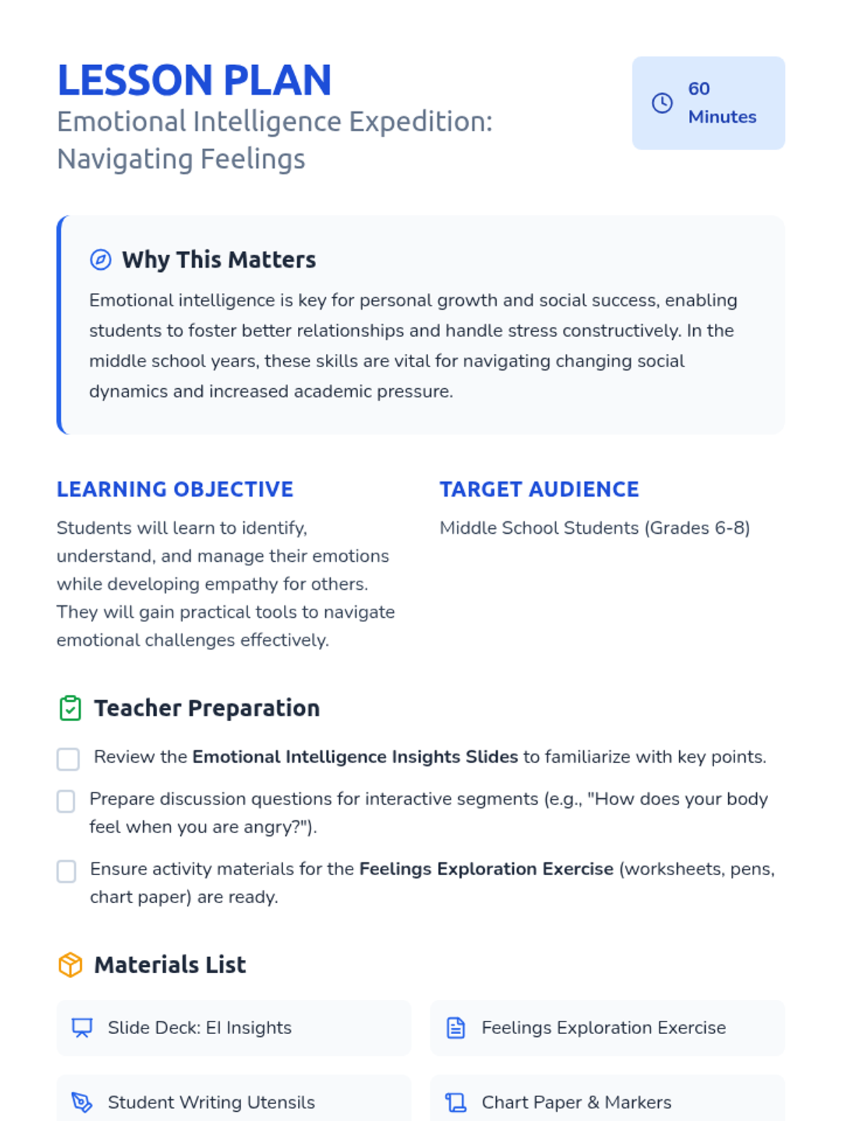 Emotional Intelligence Expedition • Lesson • Lenny Learning