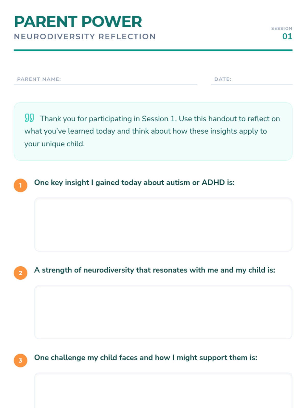 Parent Power Workshop • Sequence • Lenny Learning