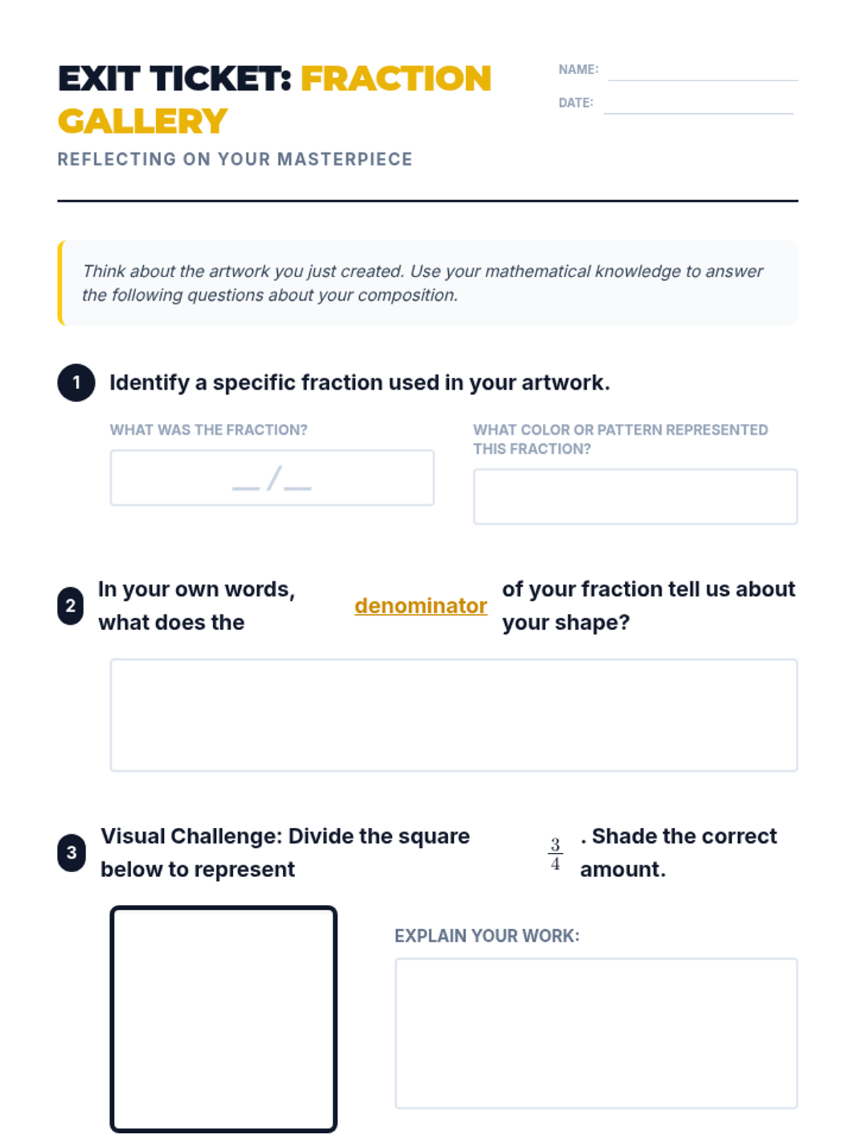 Art and Fractions • Lesson • Lenny Learning