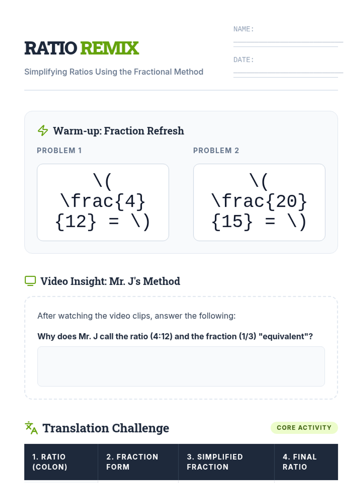 Ratio Remix • Lesson • Lenny Learning