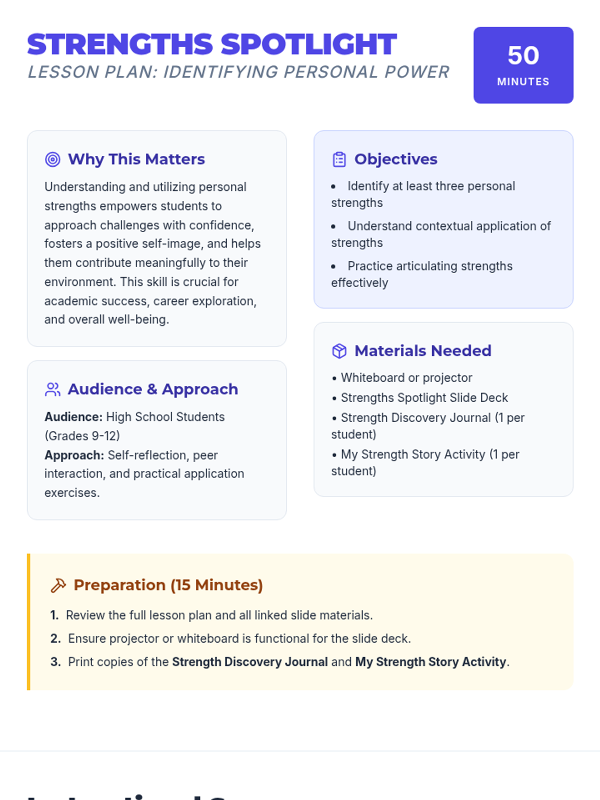 Strengths Spotlight • Lesson • Lenny Learning
