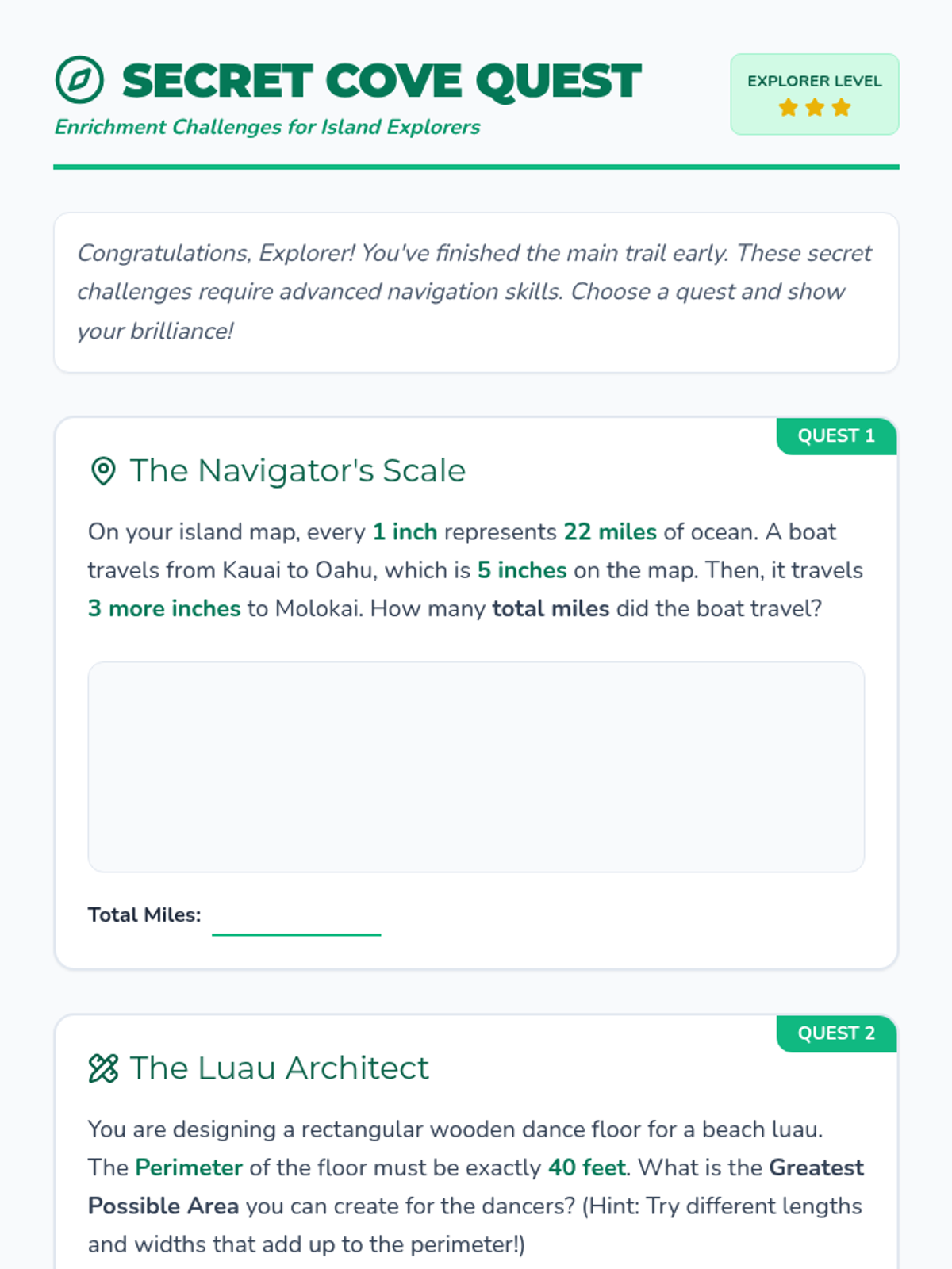 Island Math Adventure • Lesson • Lenny Learning