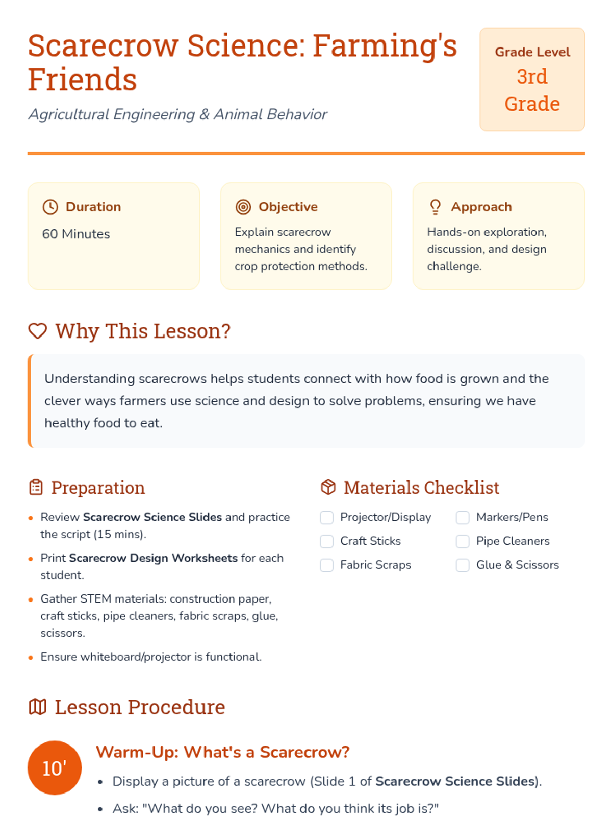 Scarecrow Science Farming Friends • Lesson • Lenny Learning