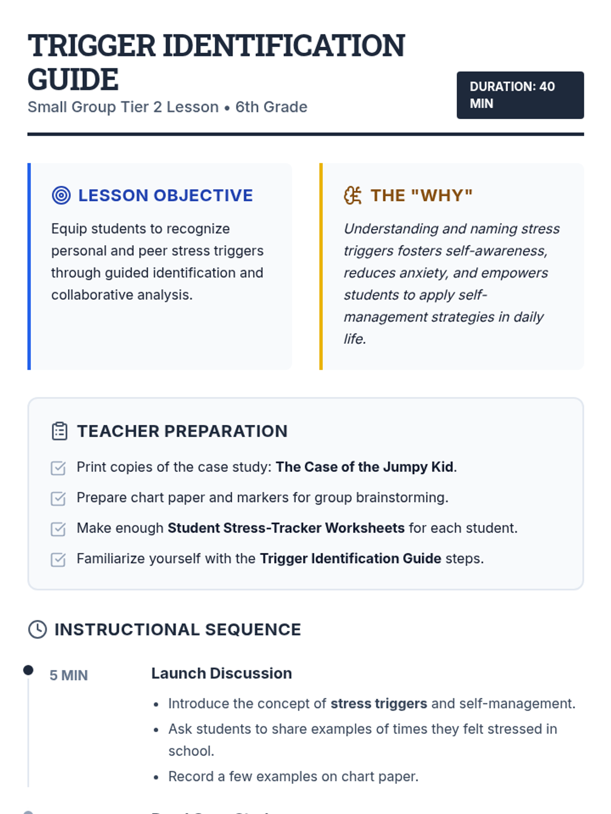 Trigger Identification Guide Lesson Plan • Material • Lenny Learning