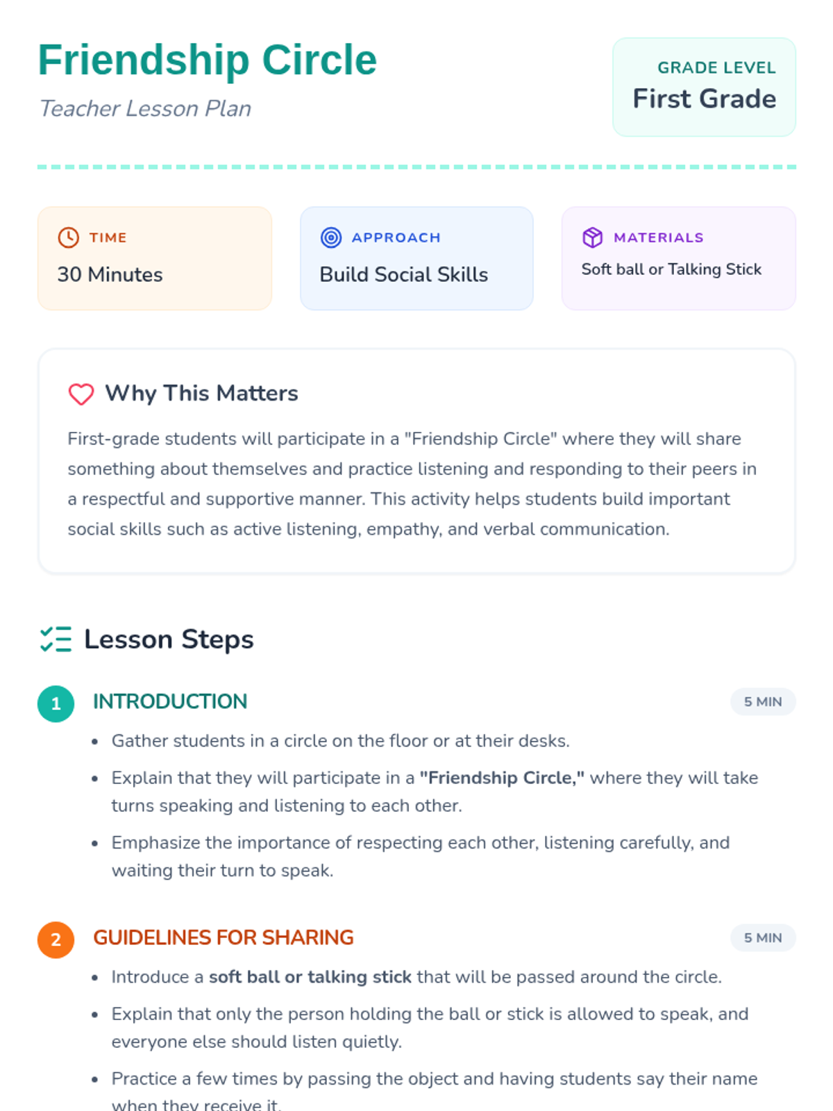 Friendship Circle • Lesson • Lenny Learning