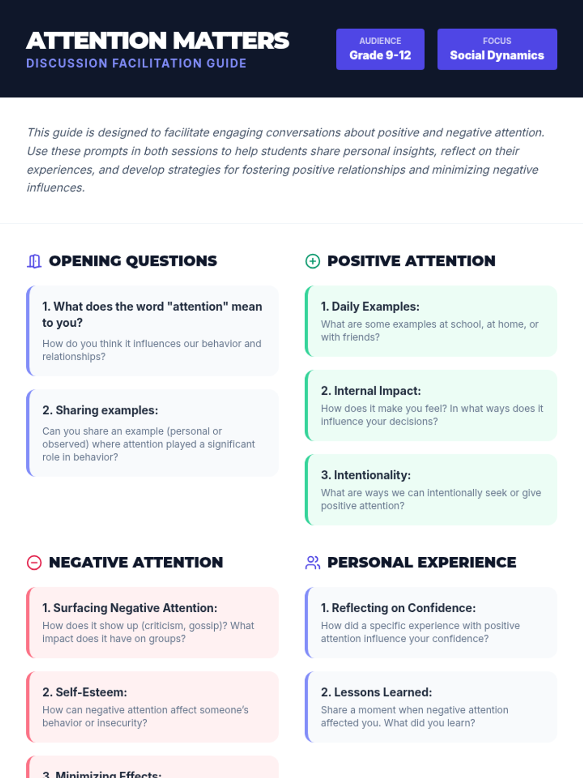 Attention Matters Positive vs Negative • Lesson • Lenny Learning