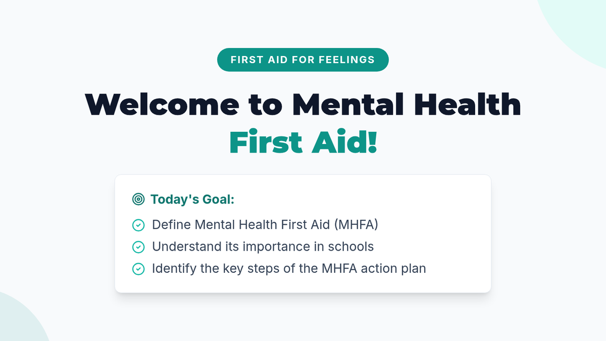 MHFA First Aid For Feelings • Lesson • Lenny Learning