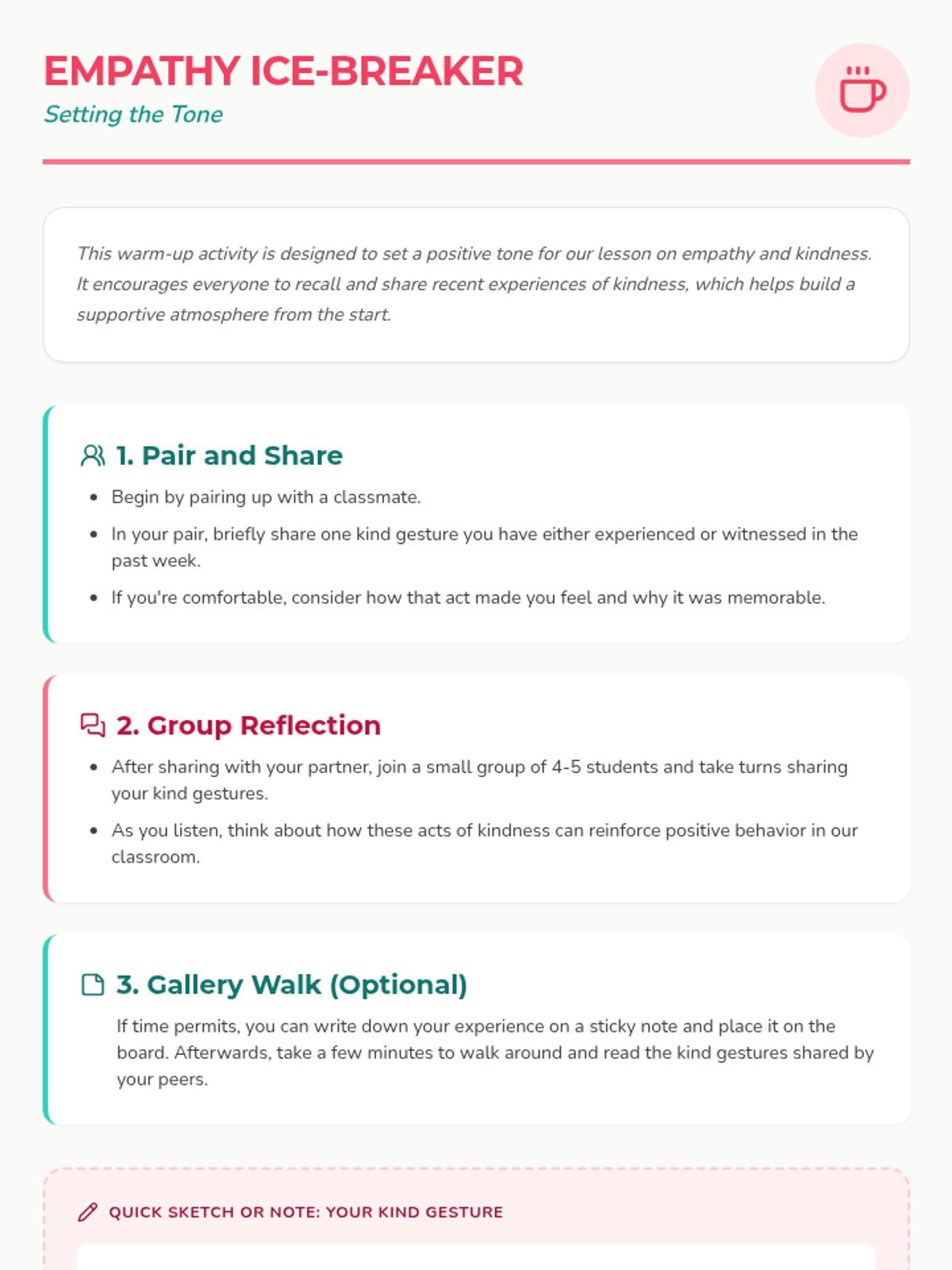 Empathy Ice Breaker Handout • Material • Lenny Learning
