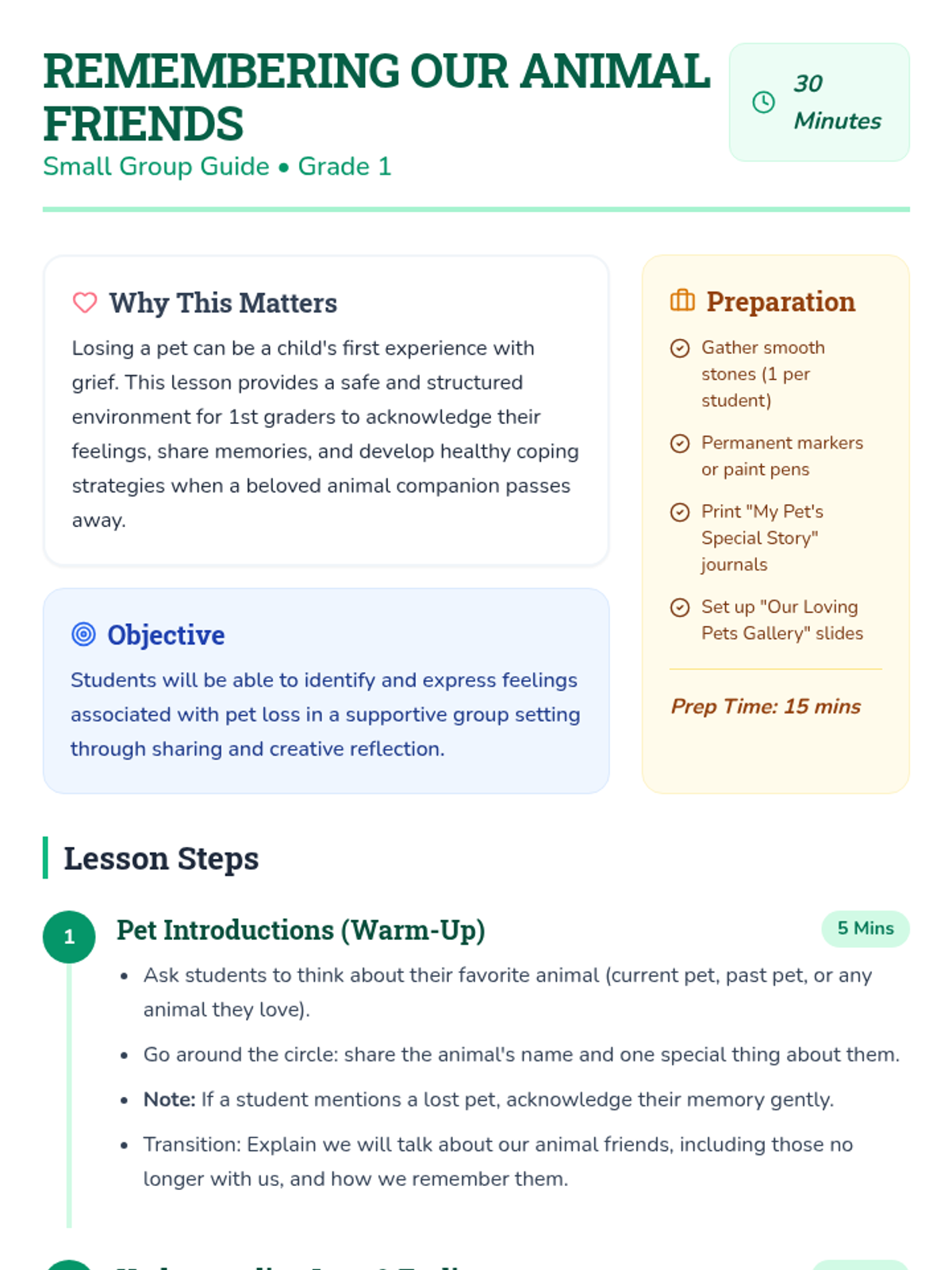 Animal Friends Lesson Plan • Material • Lenny Learning