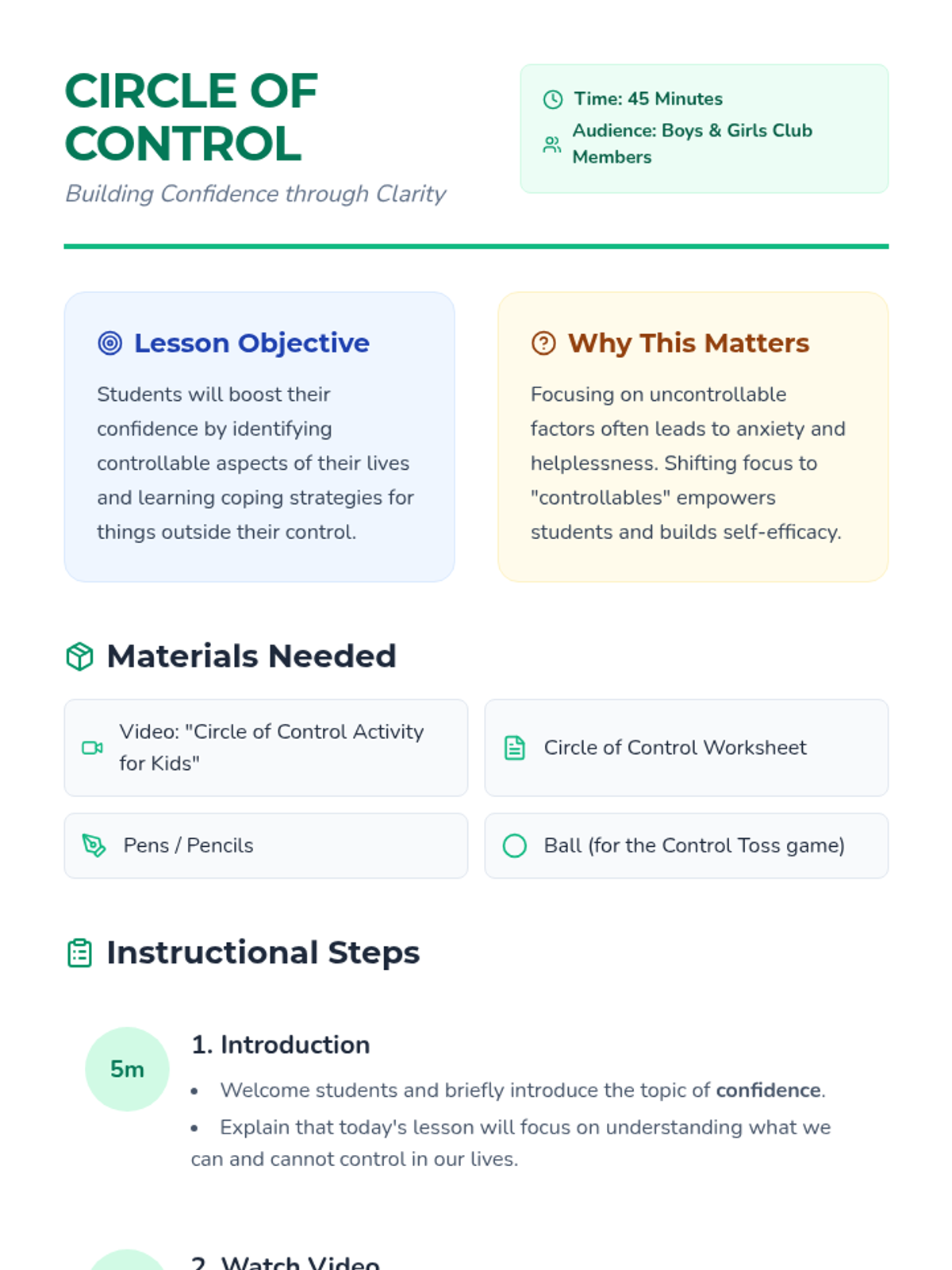 Circle of Control • Lesson • Lenny Learning