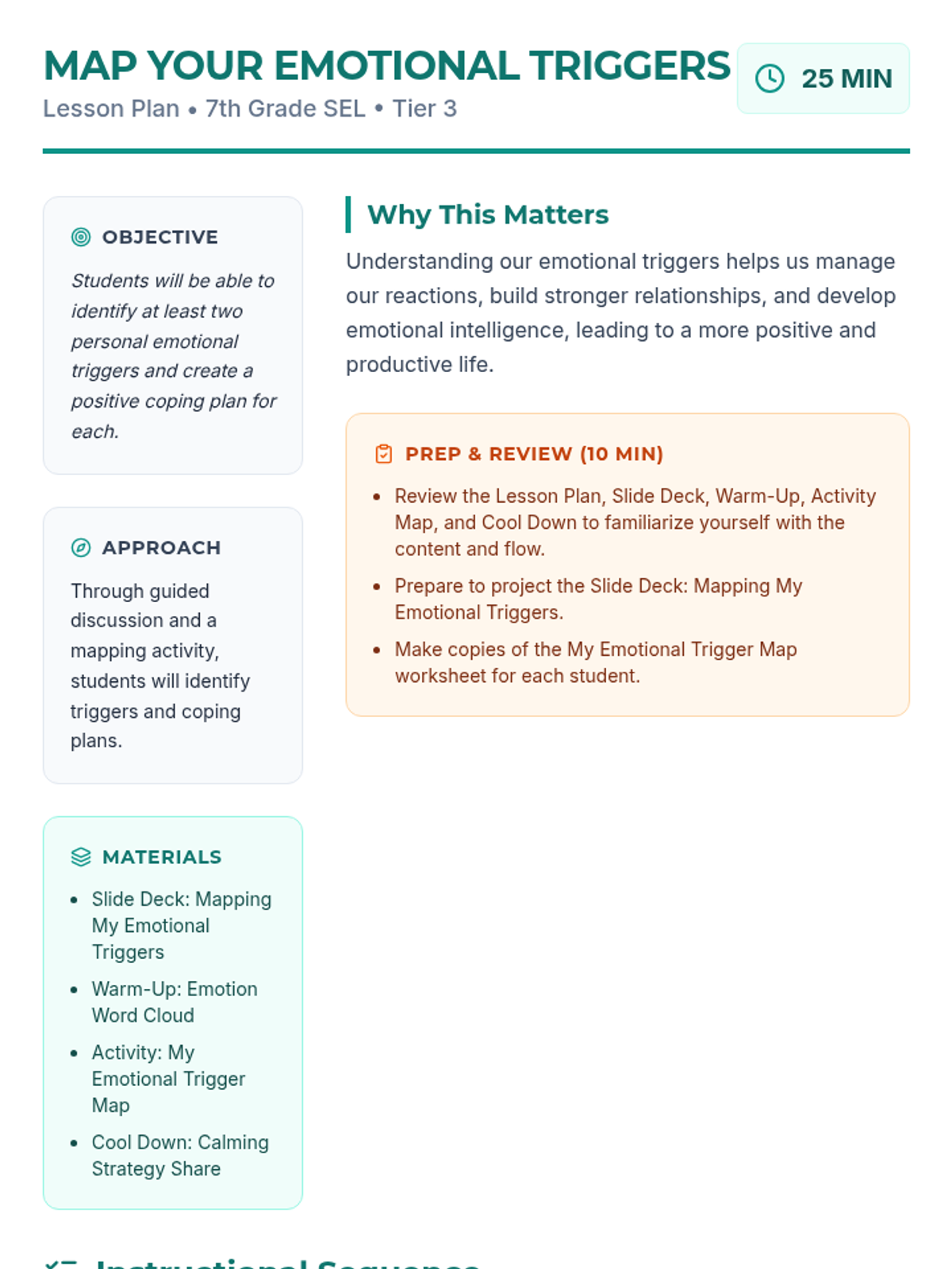 Map Your Emotional Triggers Lesson Plan • Material • Lenny Learning