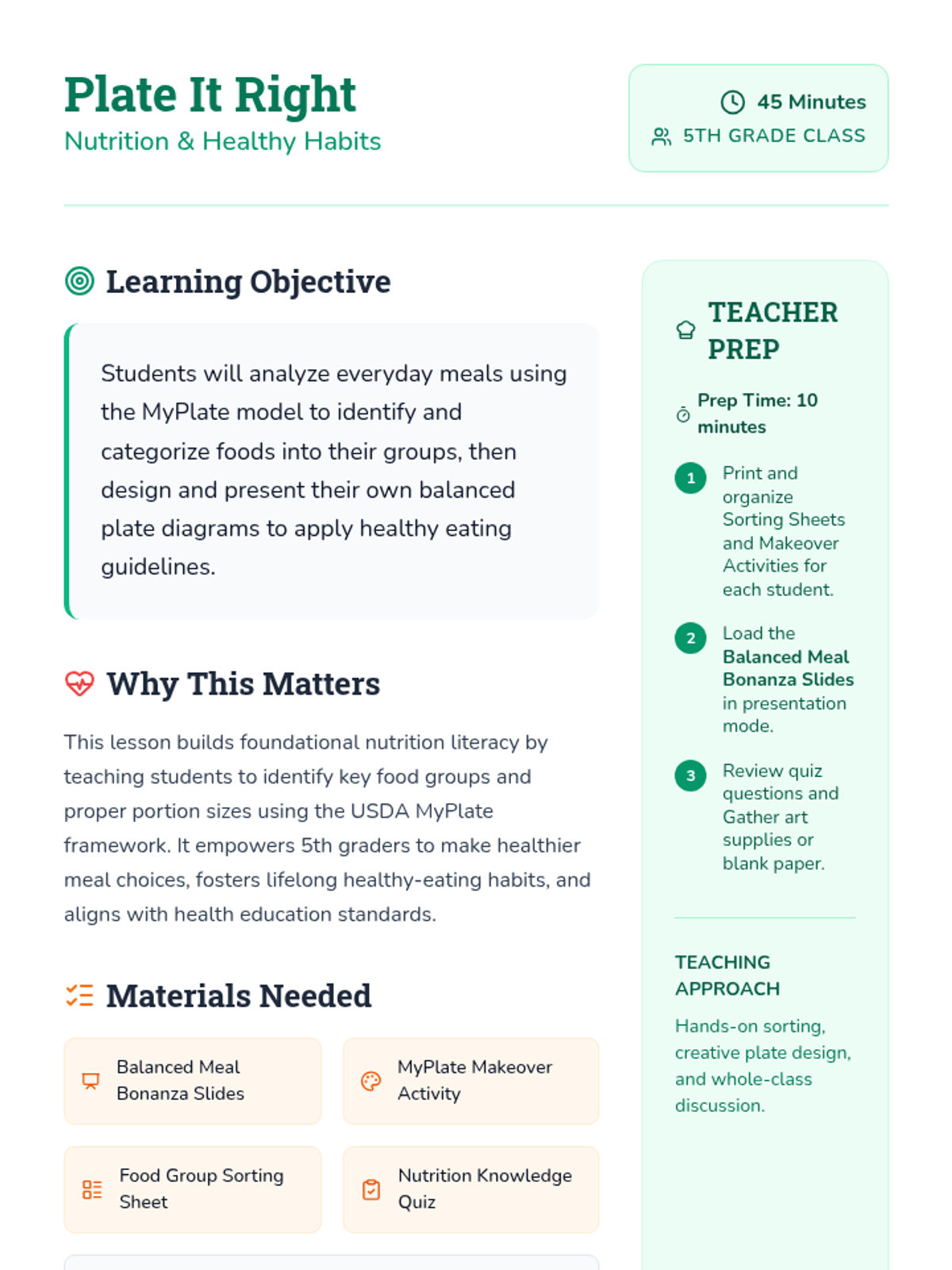 What's On Your Plate • Lesson • Lenny Learning