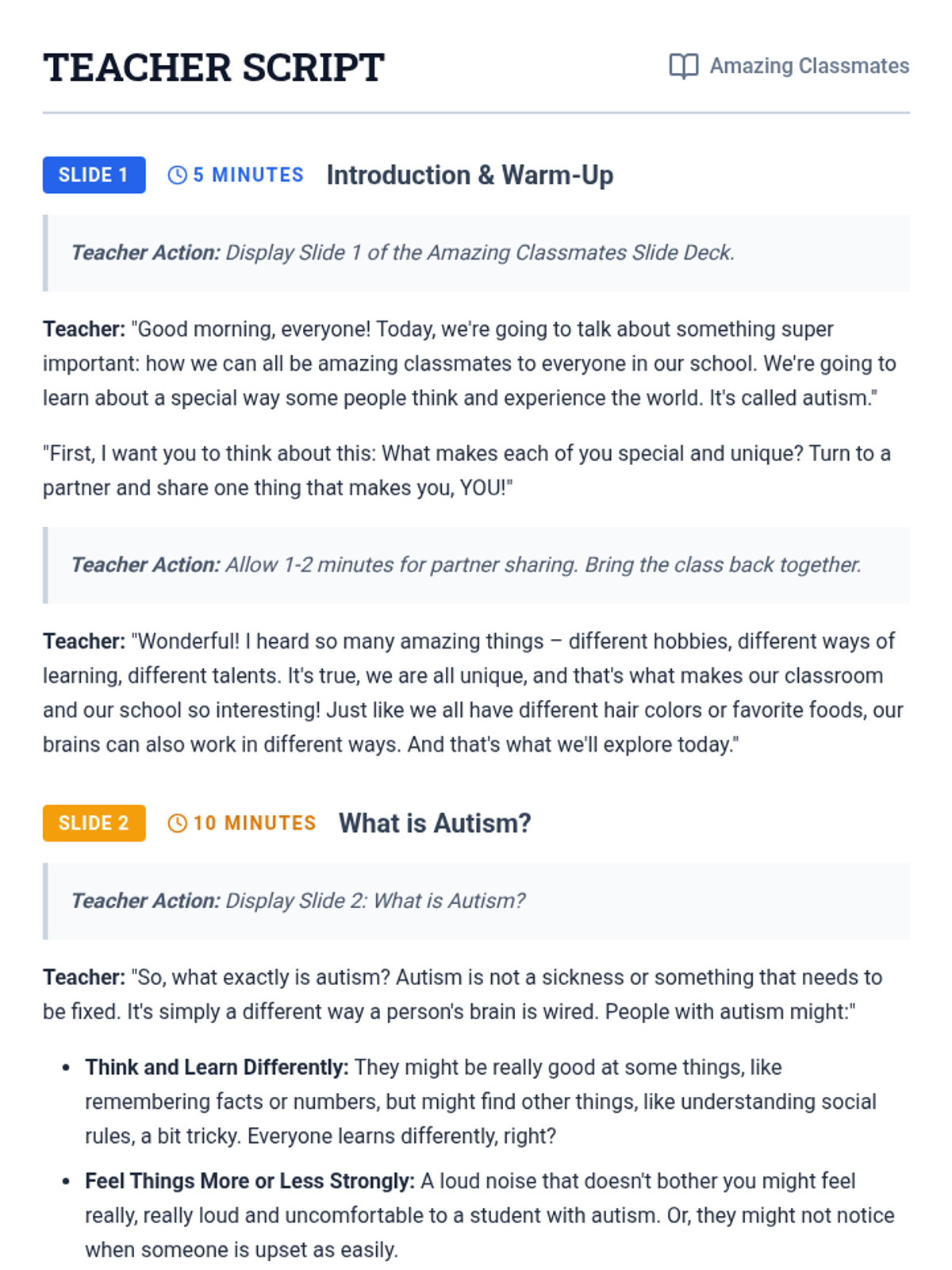 Amazing Classmates Lesson • Lesson • Lenny Learning