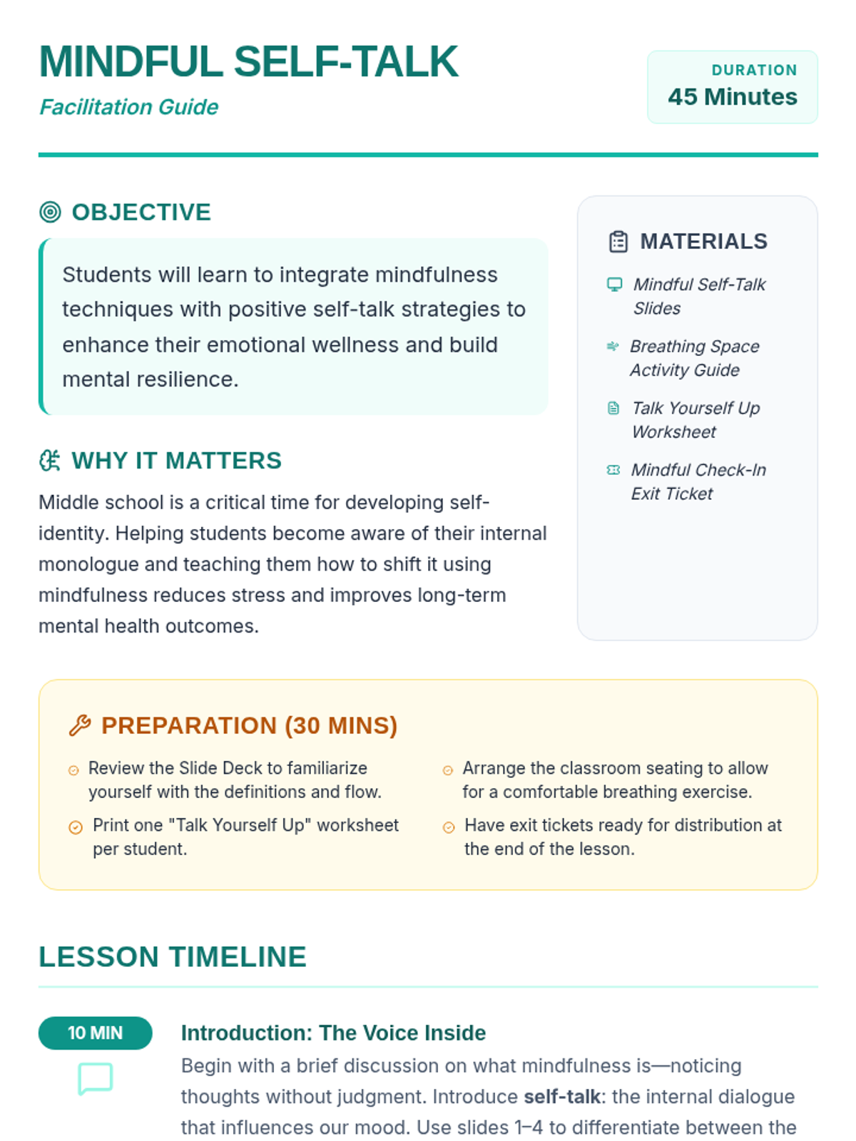 Mindful Self-Talk • Lesson • Lenny Learning