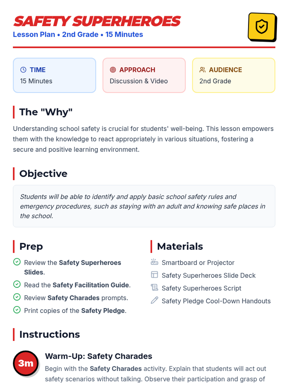 Safety Superheroes Lesson Plan • Material • Lenny.com