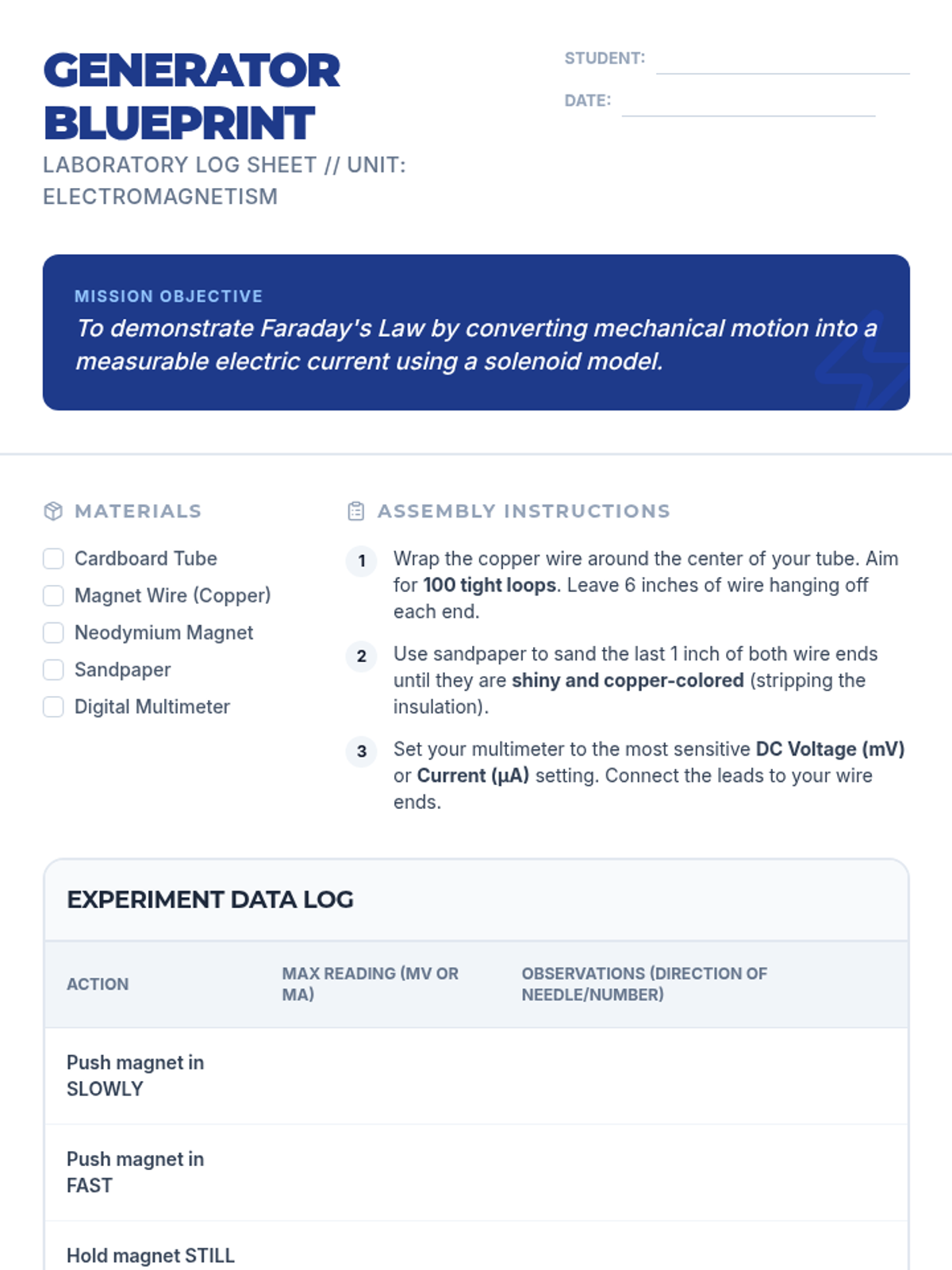 Generator Blueprint Activity Sheet • Material • Lenny Learning