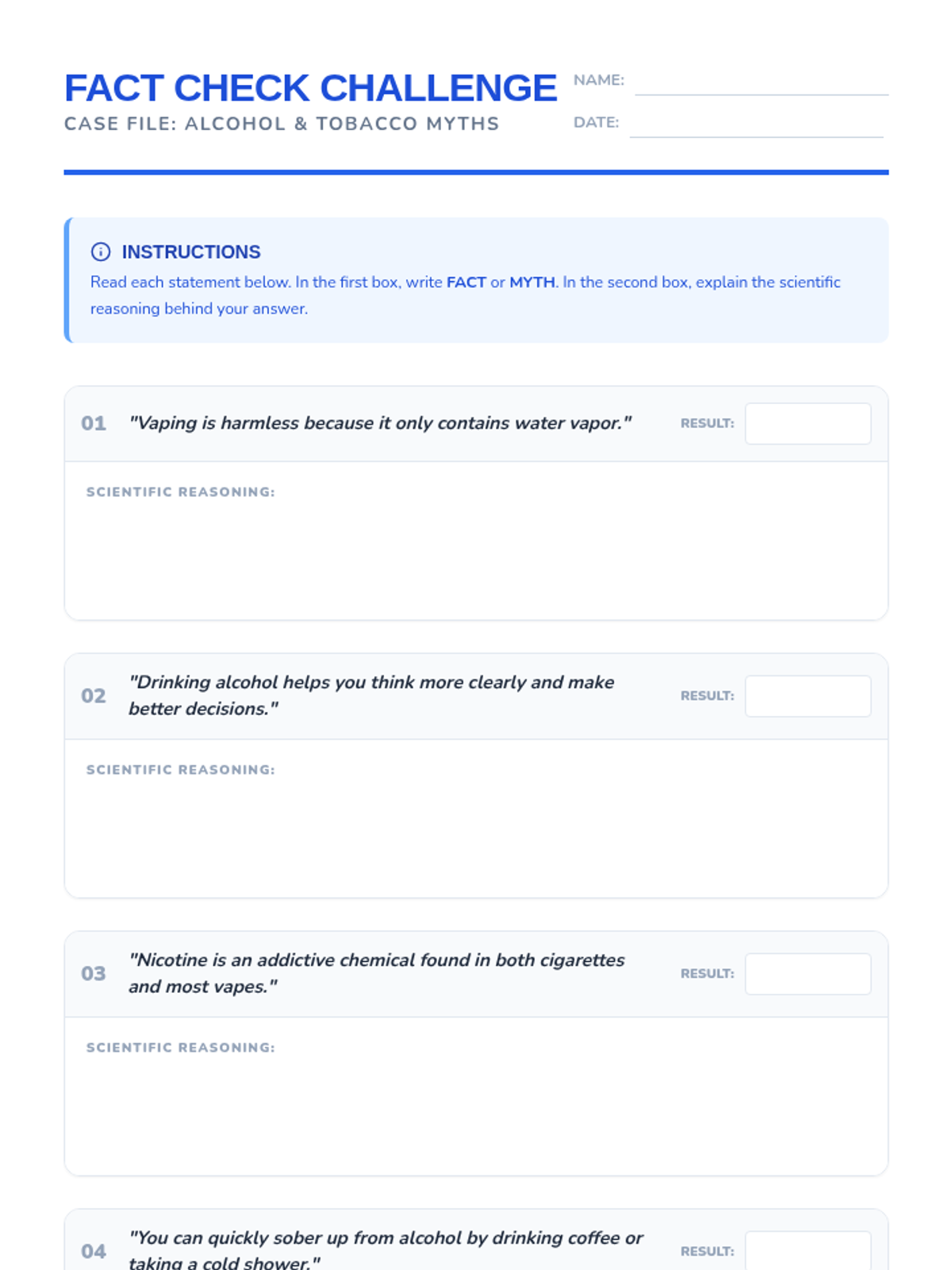 Fact Check Challenge Sheet • Material • Lenny.com