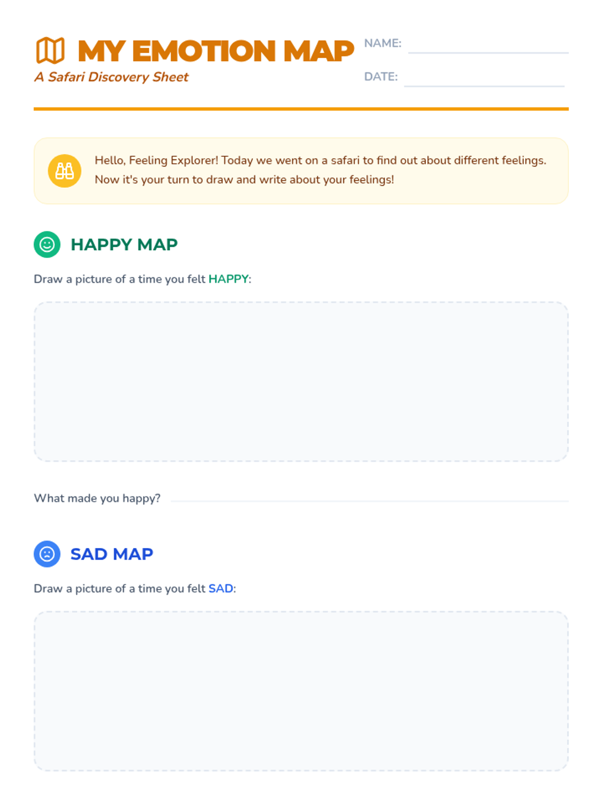 My Emotion Map Worksheet • Material • Lenny Learning
