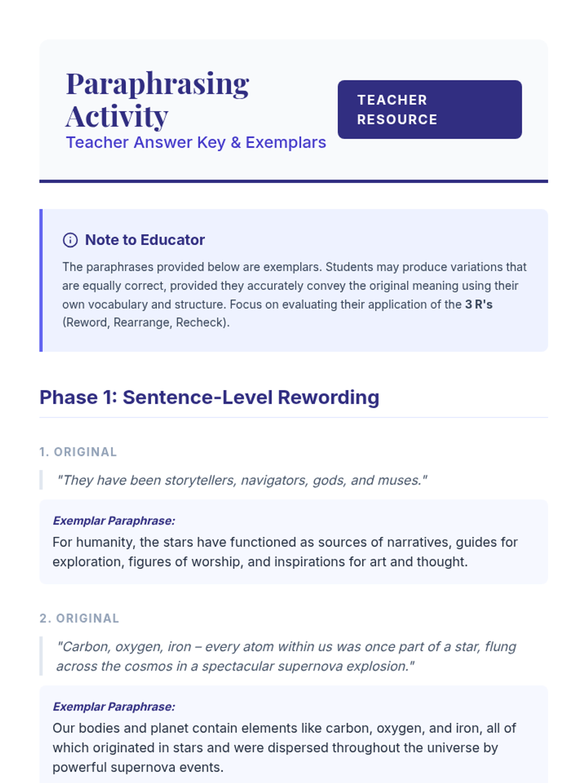 Paraphrase Power Up • Lesson • Lenny.com