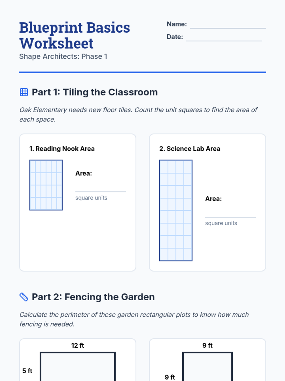 Perimeter Area Foundations • Lesson • Lenny Learning