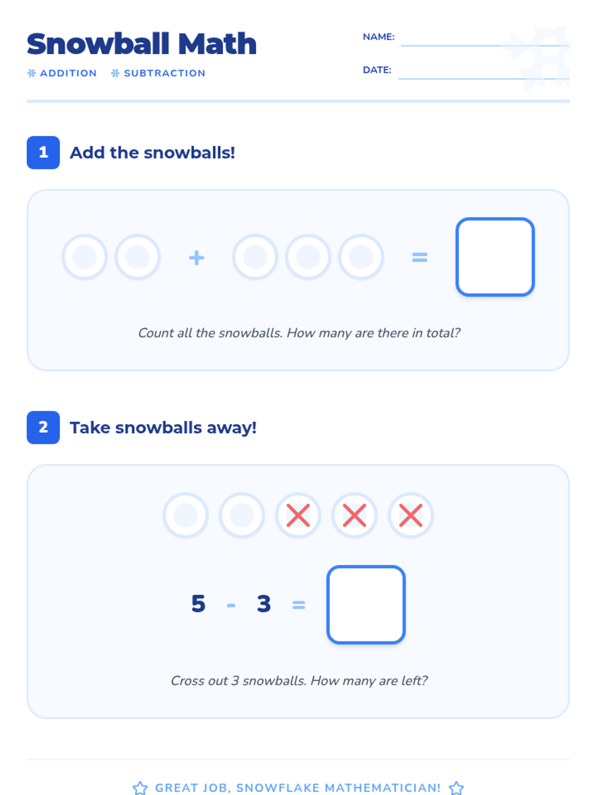 Winter Wonderland Sensory Math • Lesson • Lenny Learning