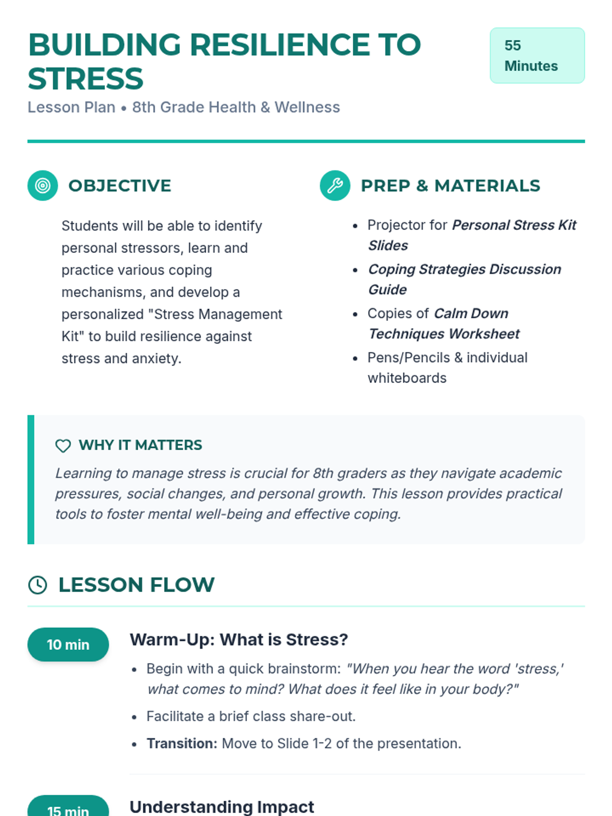 Stress Busters Toolkit • Lesson • Lenny Learning
