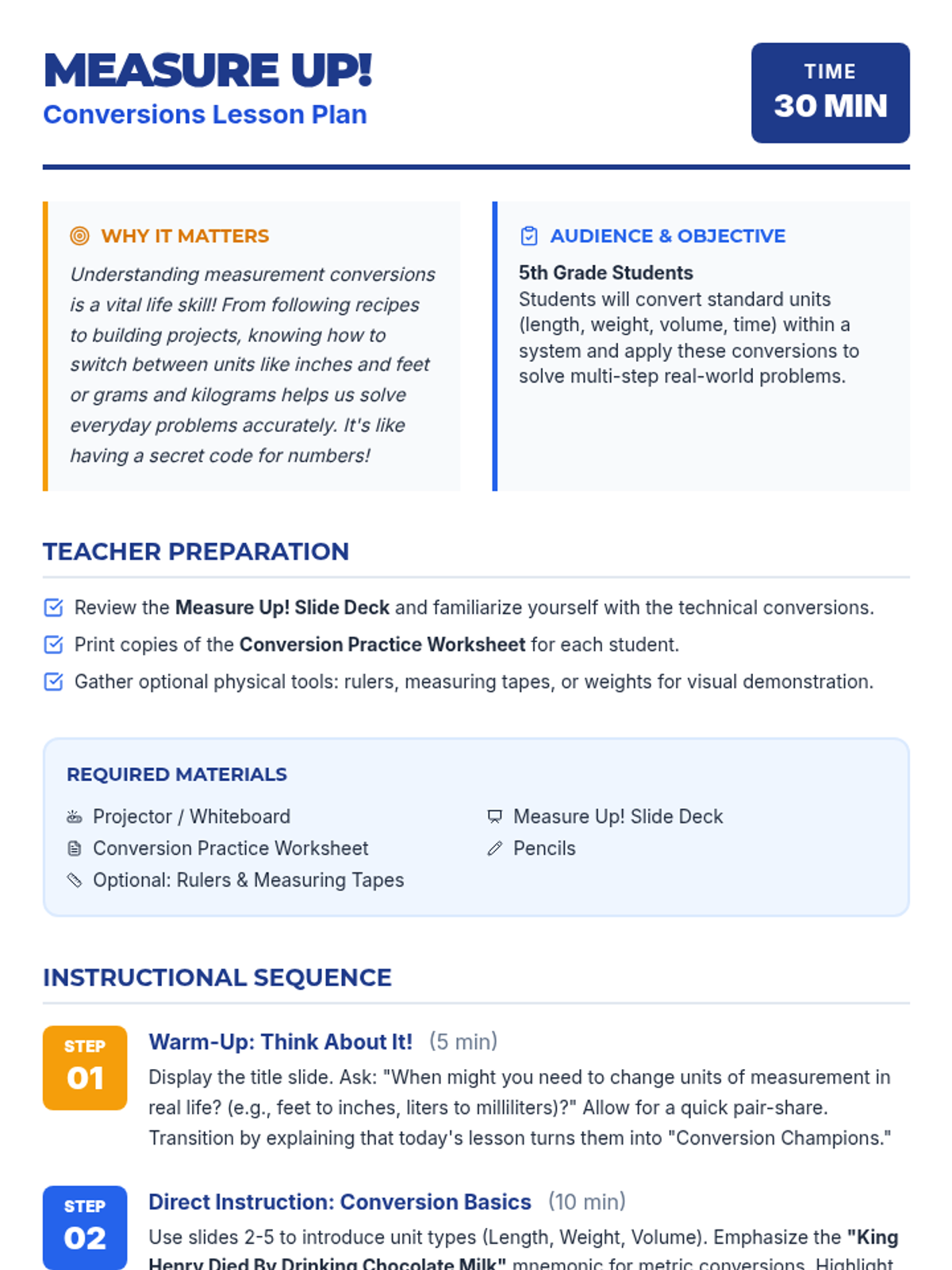 Measure Up Conversions • Lesson • Lenny Learning