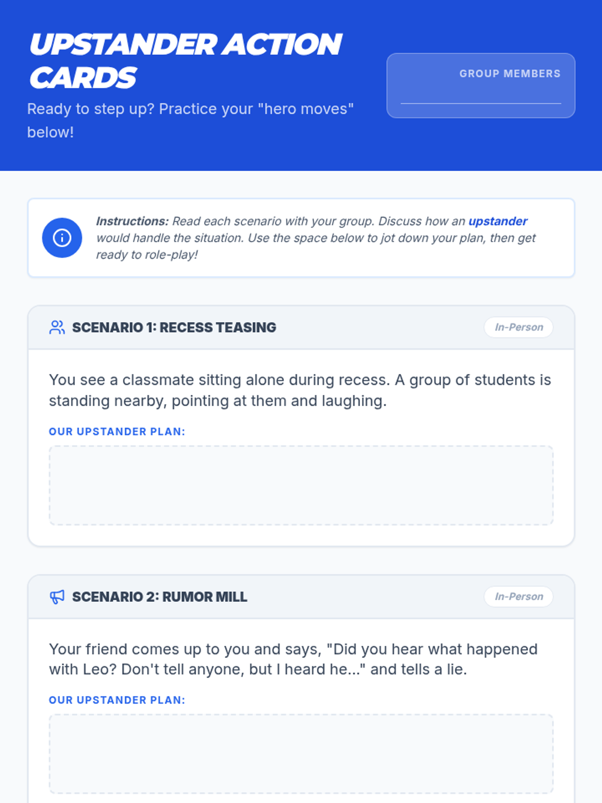 Be an Upstander • Lesson • Lenny Learning