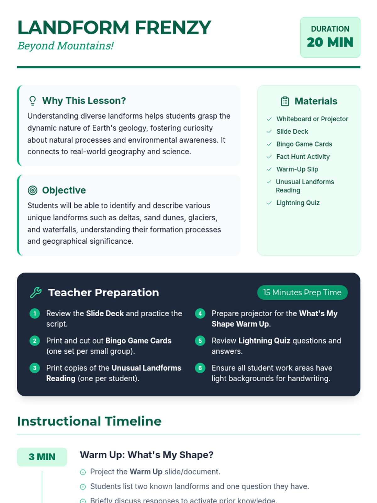 Landform Frenzy Beyond Mountains • Lesson • Lenny.com