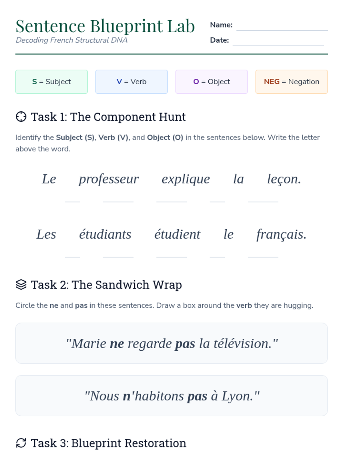 Blueprint Syntax Worksheet • Material • Lenny Learning