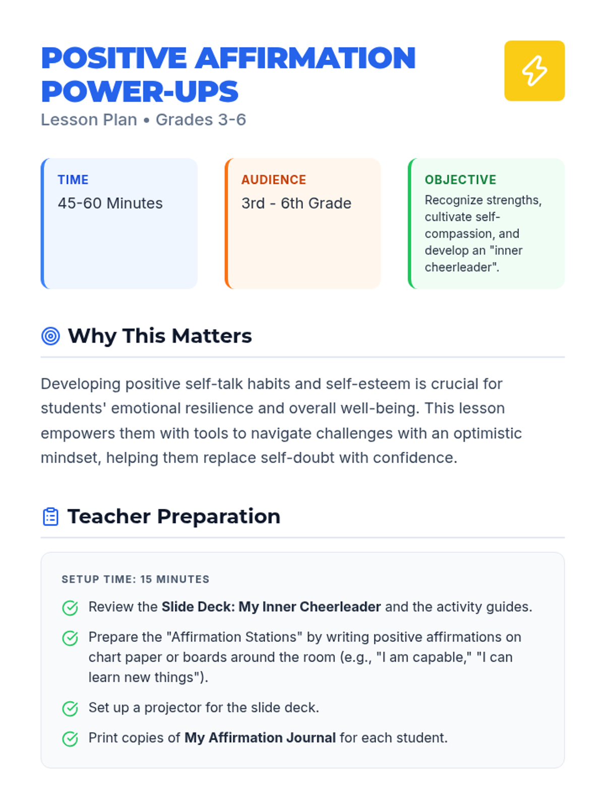 Positive Affirmation Power Ups • Lesson • Lenny Learning