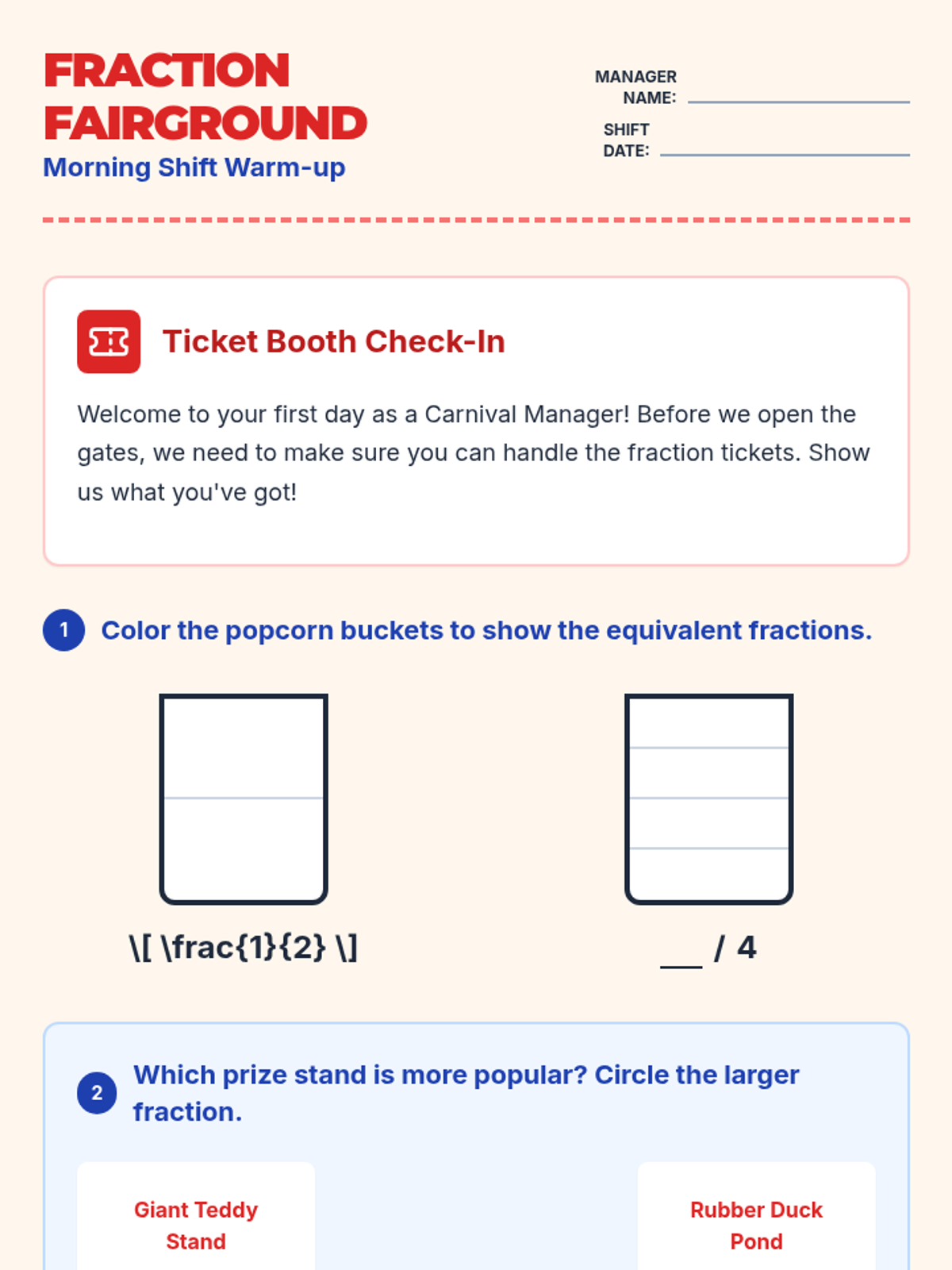 Fraction Fairground Frenzy • Lesson • Lenny Learning