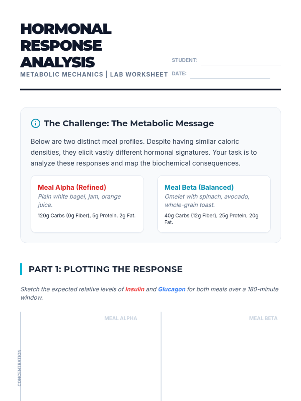 Hormonal Response Analysis Worksheet • Material • Lenny Learning