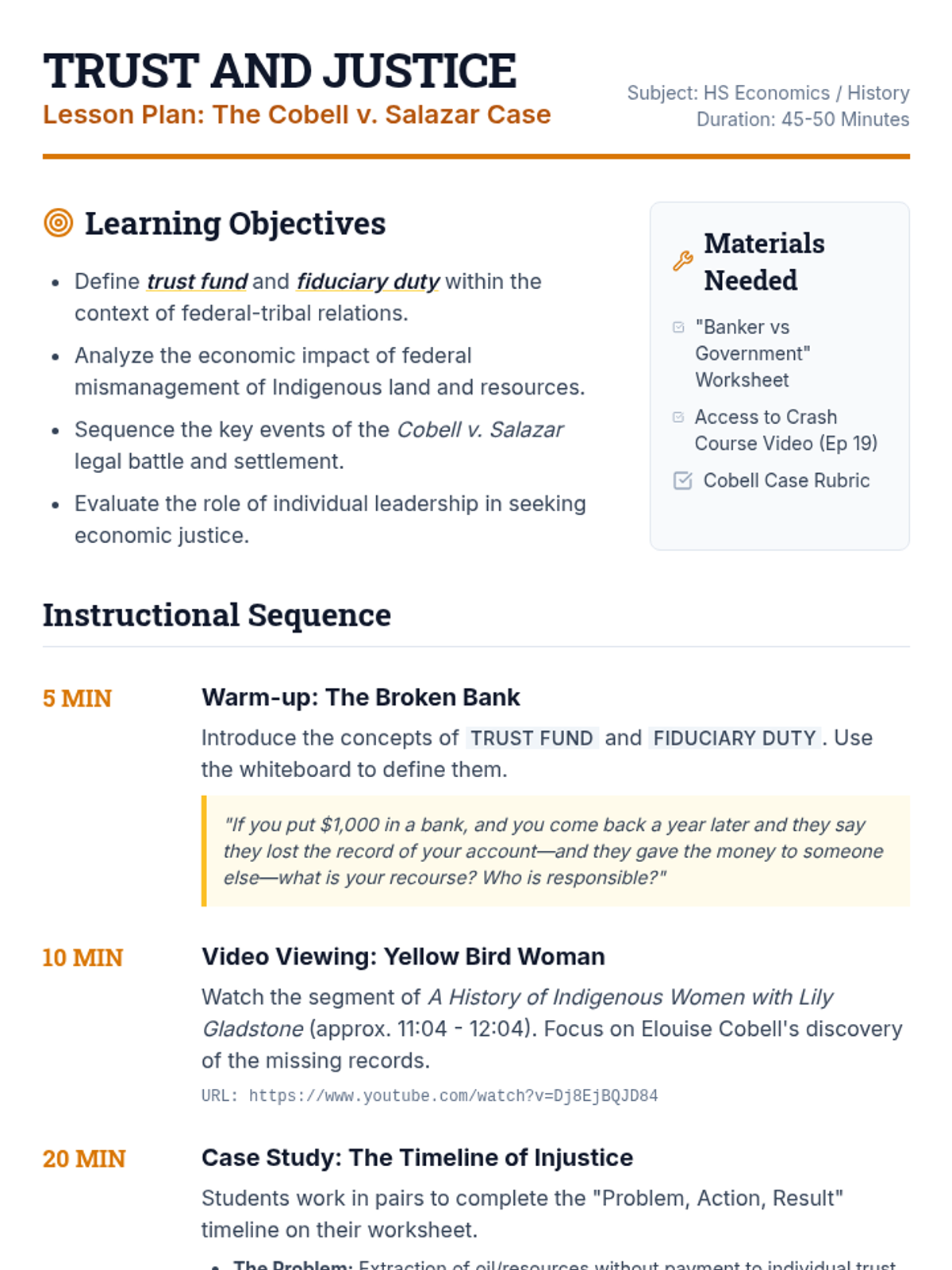 Trust and Justice Lesson Plan • Material • Lenny Learning