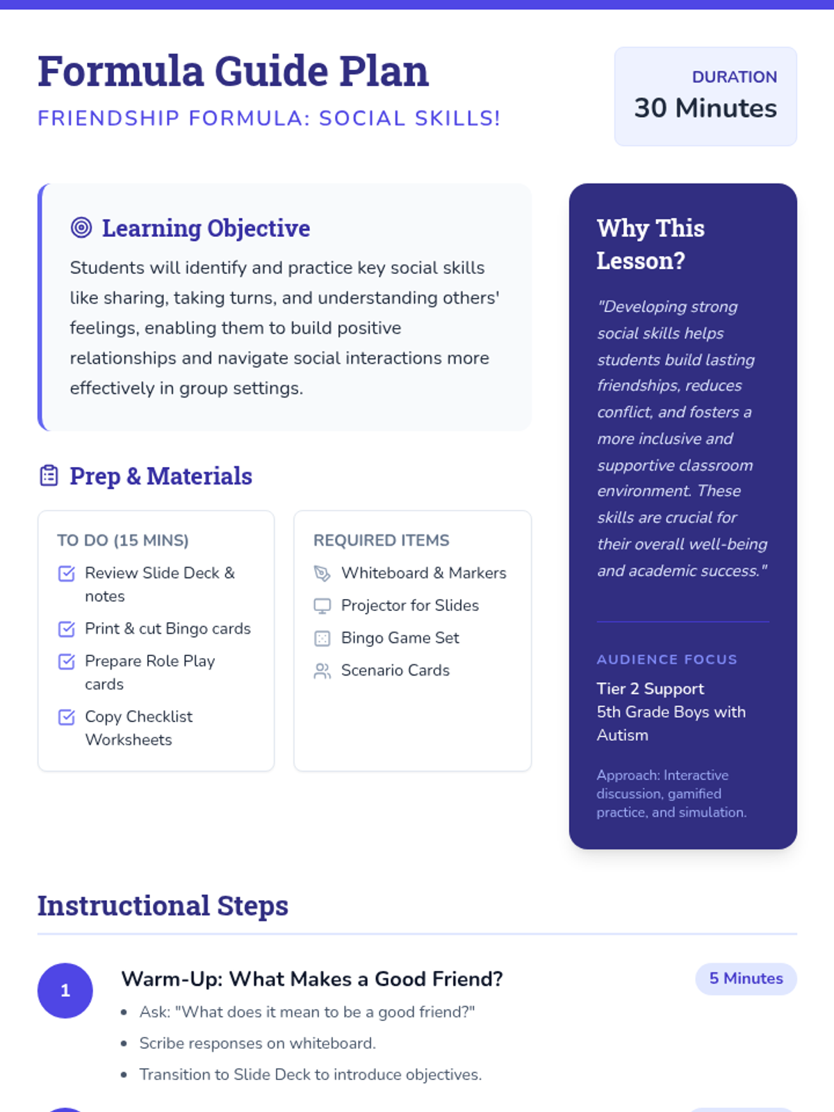 Friendship Formula Social Skills • Lesson • Lenny Learning